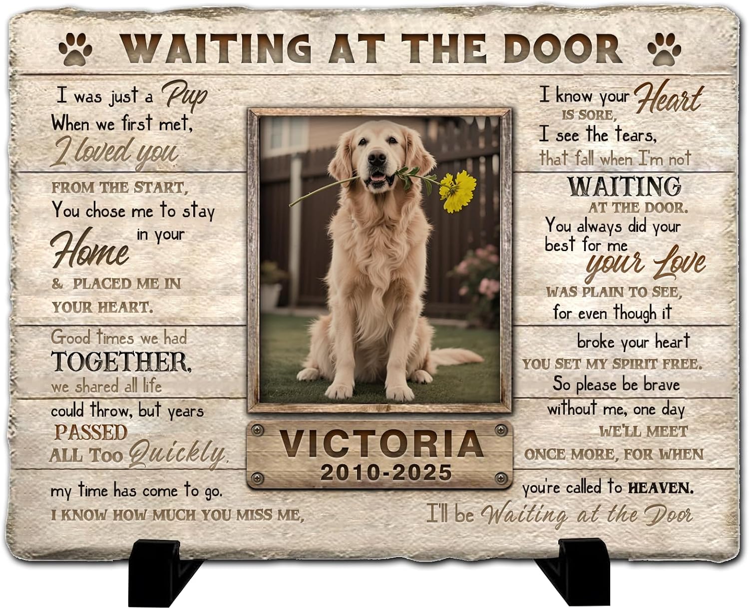 Personalized Pet Memorial Stone Custom Dog Memorial Gifts for Loss of ...