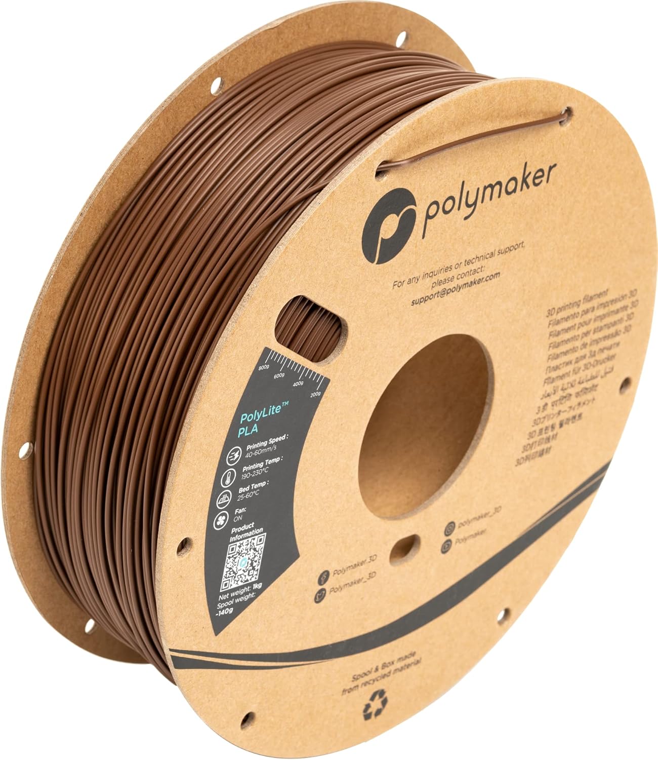 Polymaker PLA Filament 1.75mm Brown PLA 3D Printer Filament 1.75 1kg ...