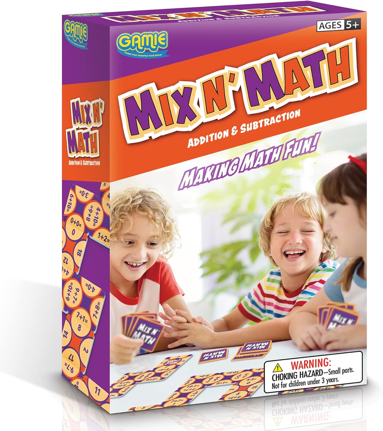 Amazon.com: Gamie Mix N' Math Card Game for Kids - 130 Cards - Includes ...