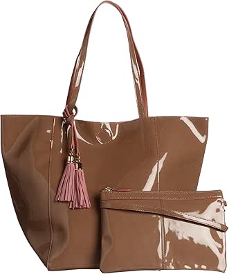 Amazon | [カシュカシュ] cachecache タッセルチャーム付エナメルPUトート 01-00-28630 OK (オーク) | トートバッグ