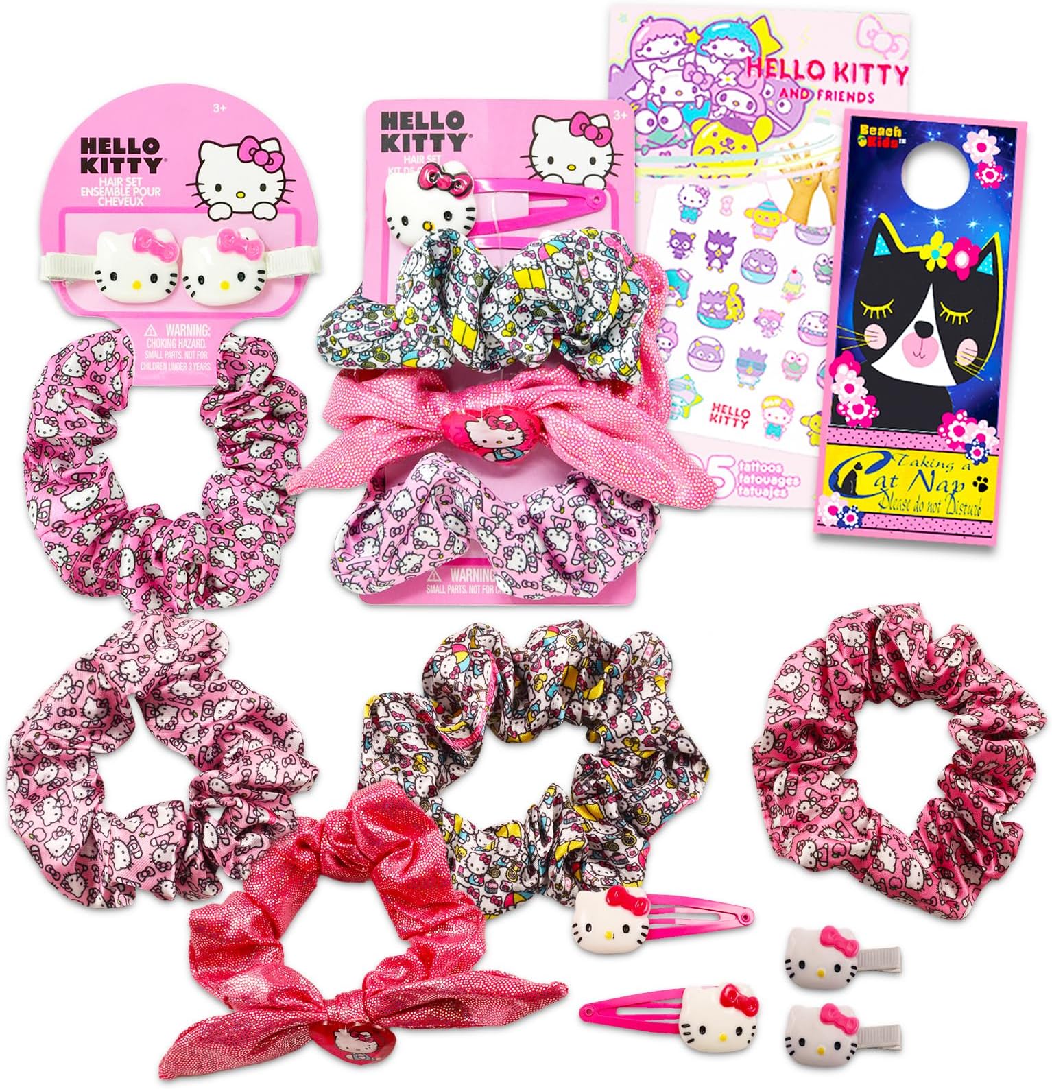 Amazon.com : Hello Kitty Scrunchies for Girls - Bundle with 3 Hello ...