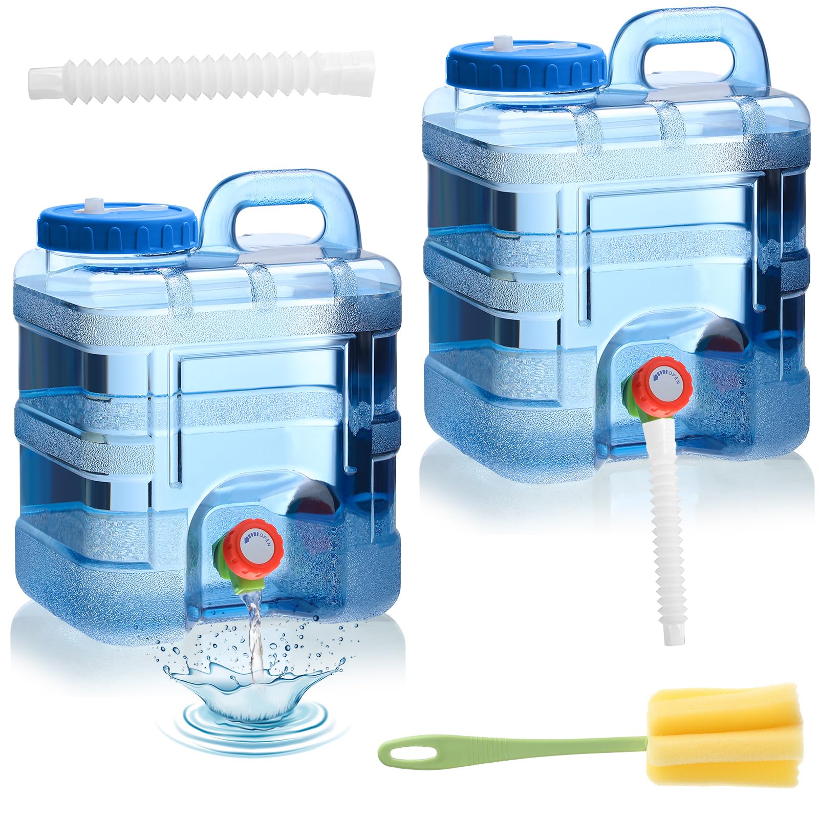 6 Gallon Plastic Water Cans Storage Containers 6 Gallon Blue Water