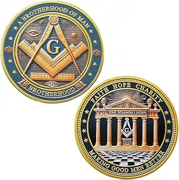 Amazon.com: Freemason Challenge Coin Masonic Symbol Coin Blue Lodge ...