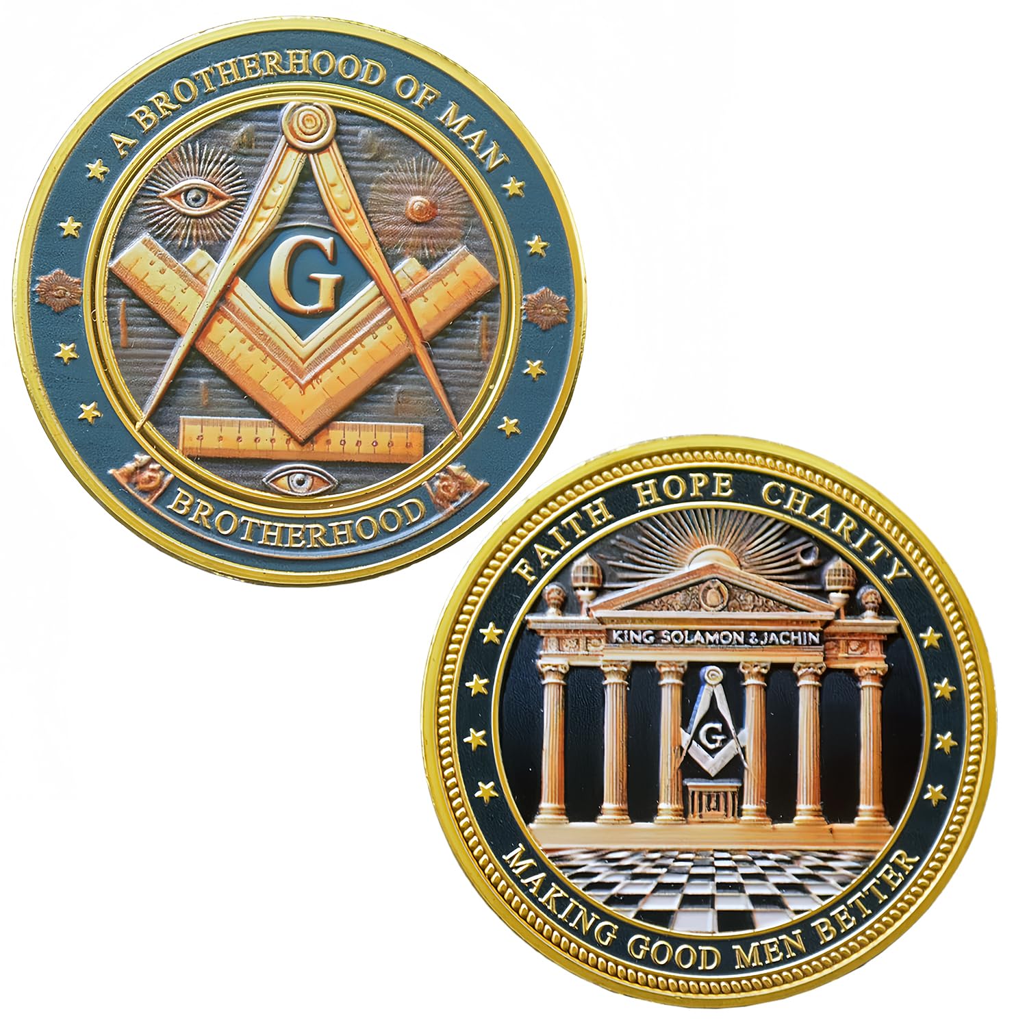 Amazon.com: Freemason Challenge Coin Masonic Symbol Commemorative Coin ...
