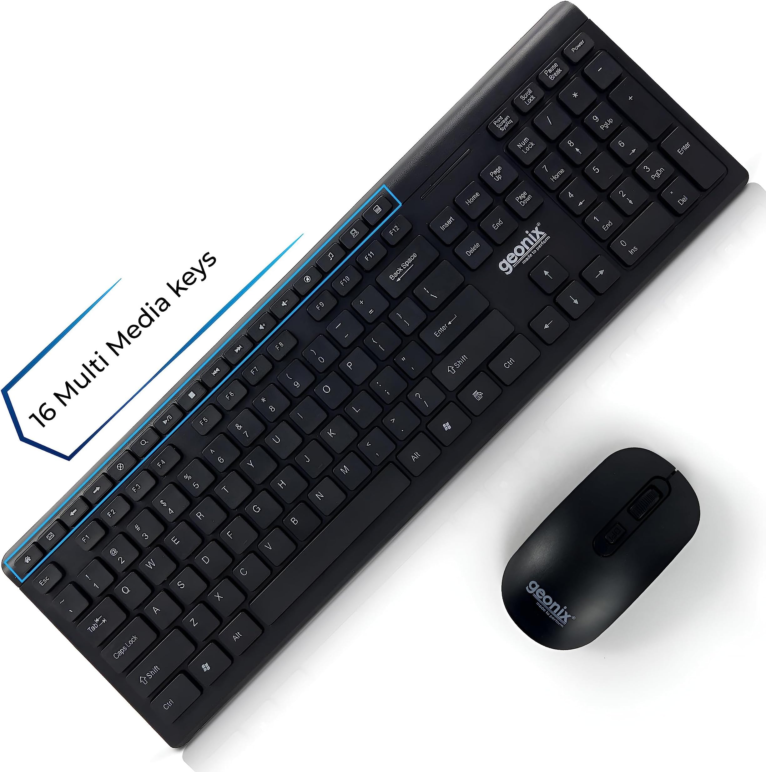 Amazon.in: Buy Geonix Wireless Keyboard and Mouse Combo, 2.4G Full ...