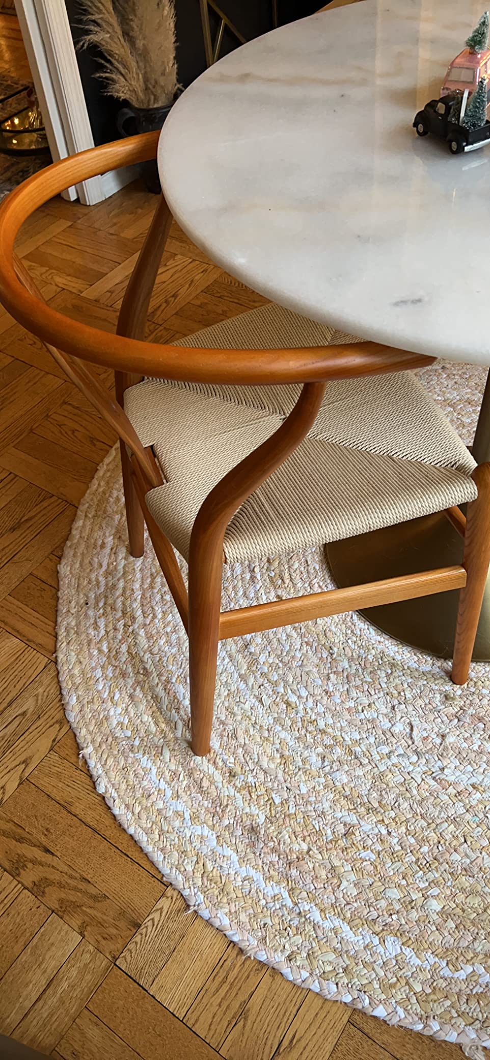 $27/mo - Finance VODUR Wishbone Chair Natural Solid Wood Dining Chair ...