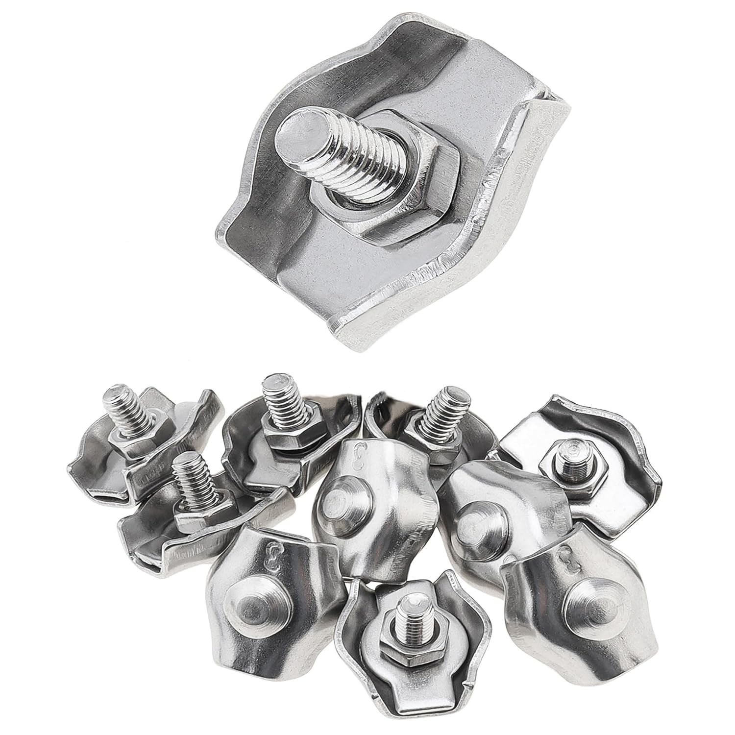 20pcs M3 Single Bolt Wire Rope Clips, PNXKTXO 304 Stainless Steel ...