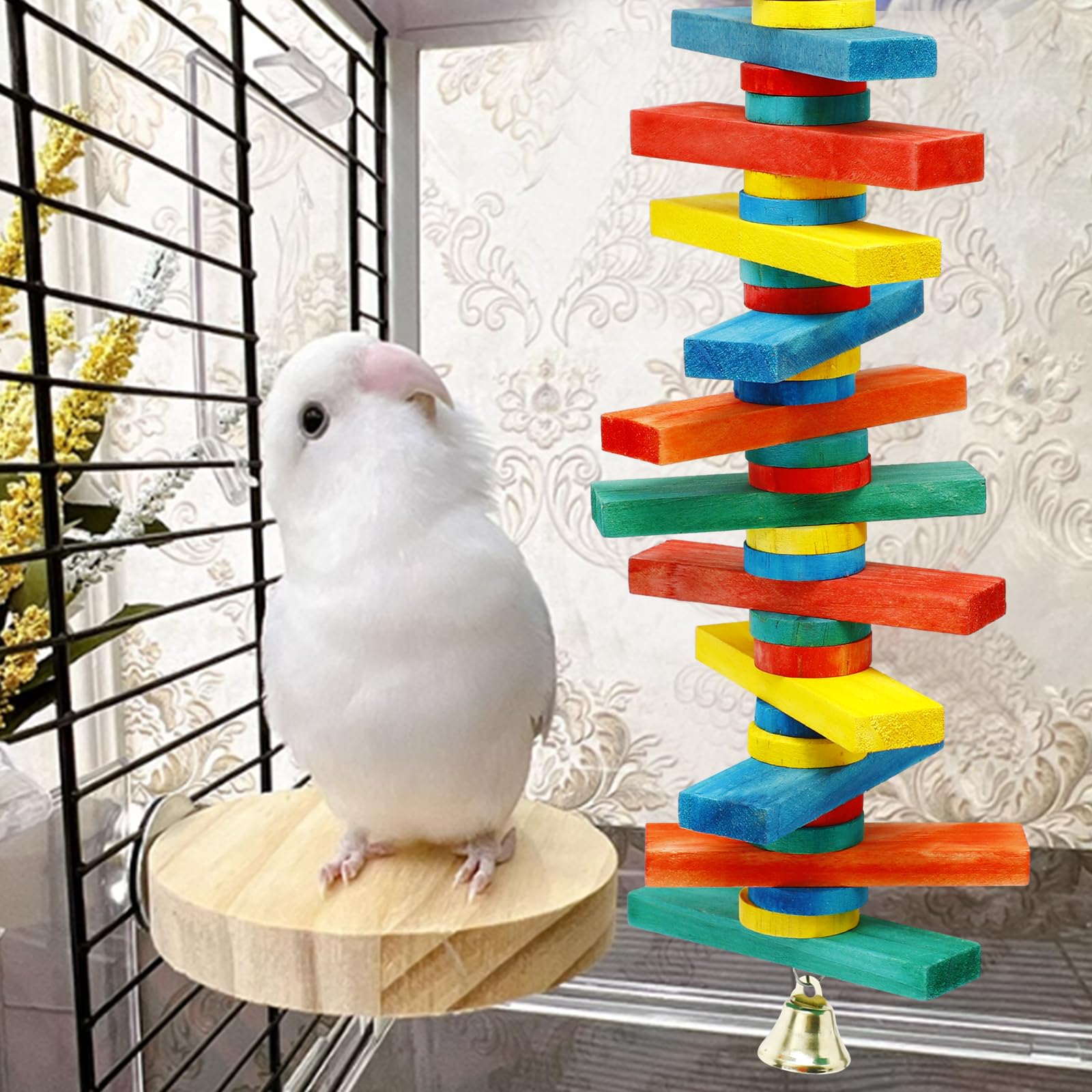2Pcs Bird Toys Bird Climbing Ladder Bird Chewing Sticks Toys or Conures ...
