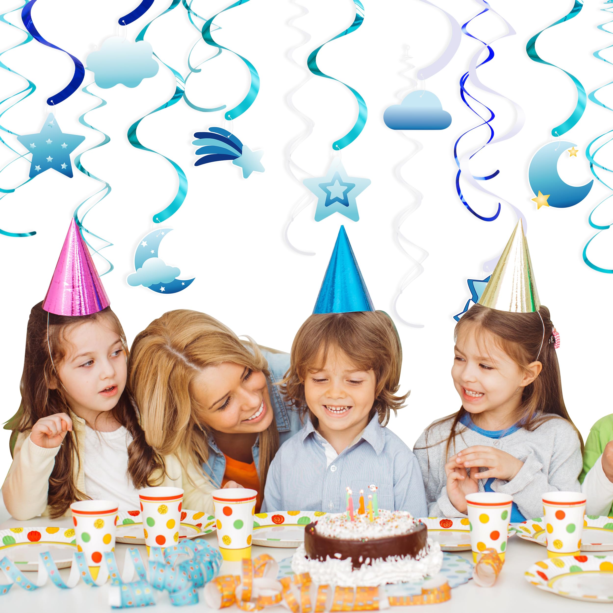 Snapklik.com : 30Pcs Blue Star Ceiling Decorations Hanging Party ...