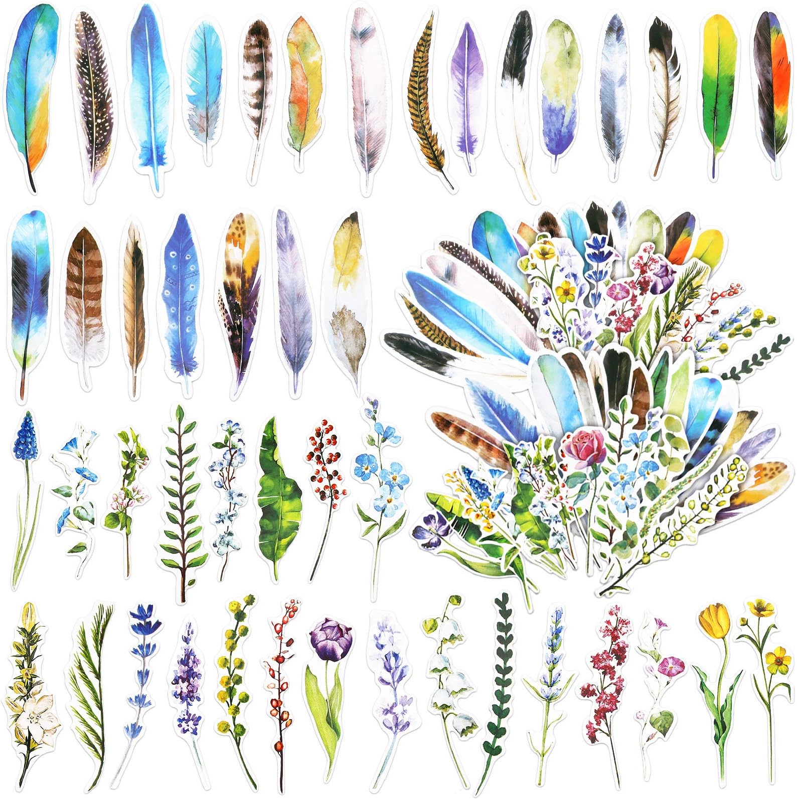 Amazon.com : Feather Shaped Colorful Bookmarks, 30 PCS : Office Products