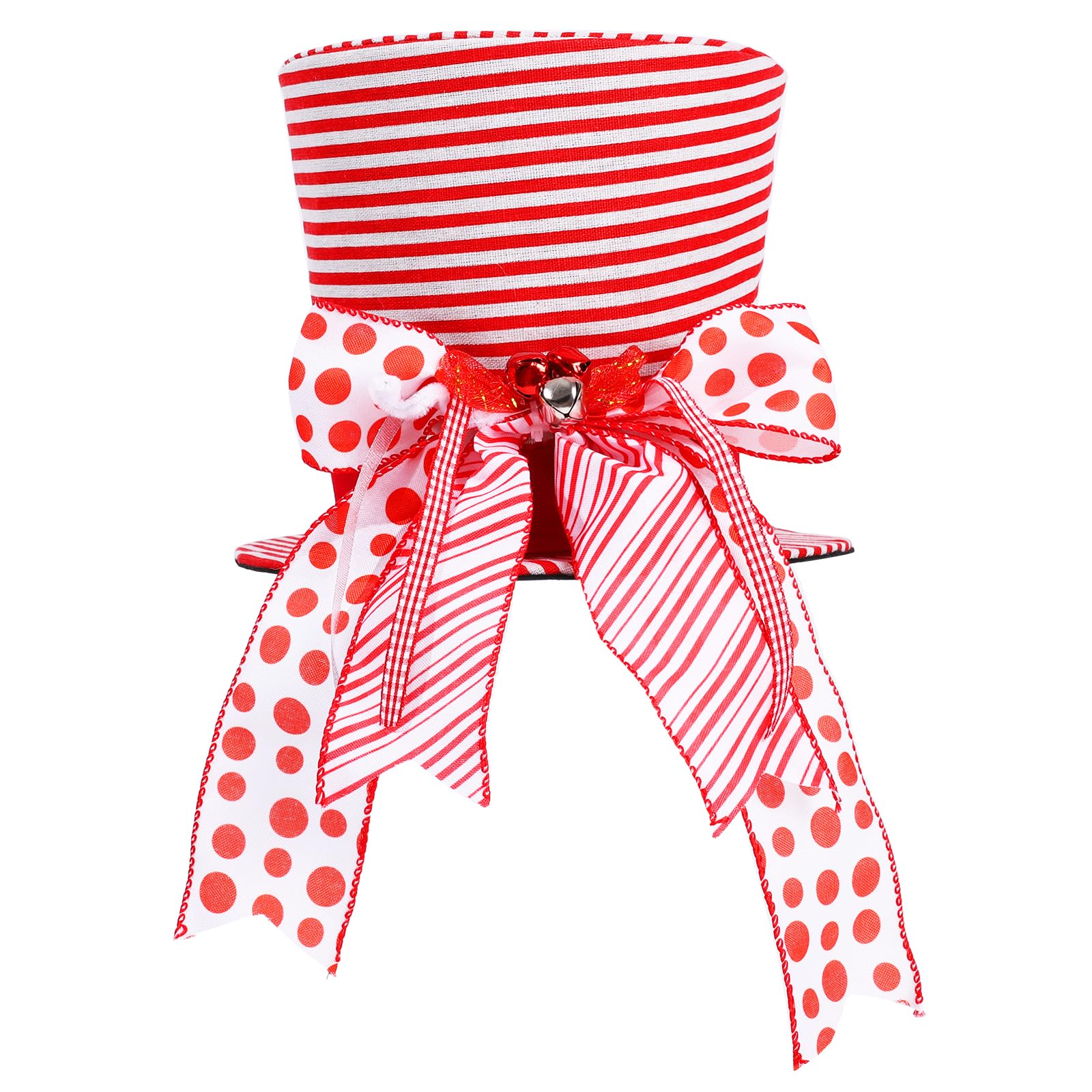 Amazon.com: Christmas Tree Topper Hat, Red and White Top Hat Christmas ...
