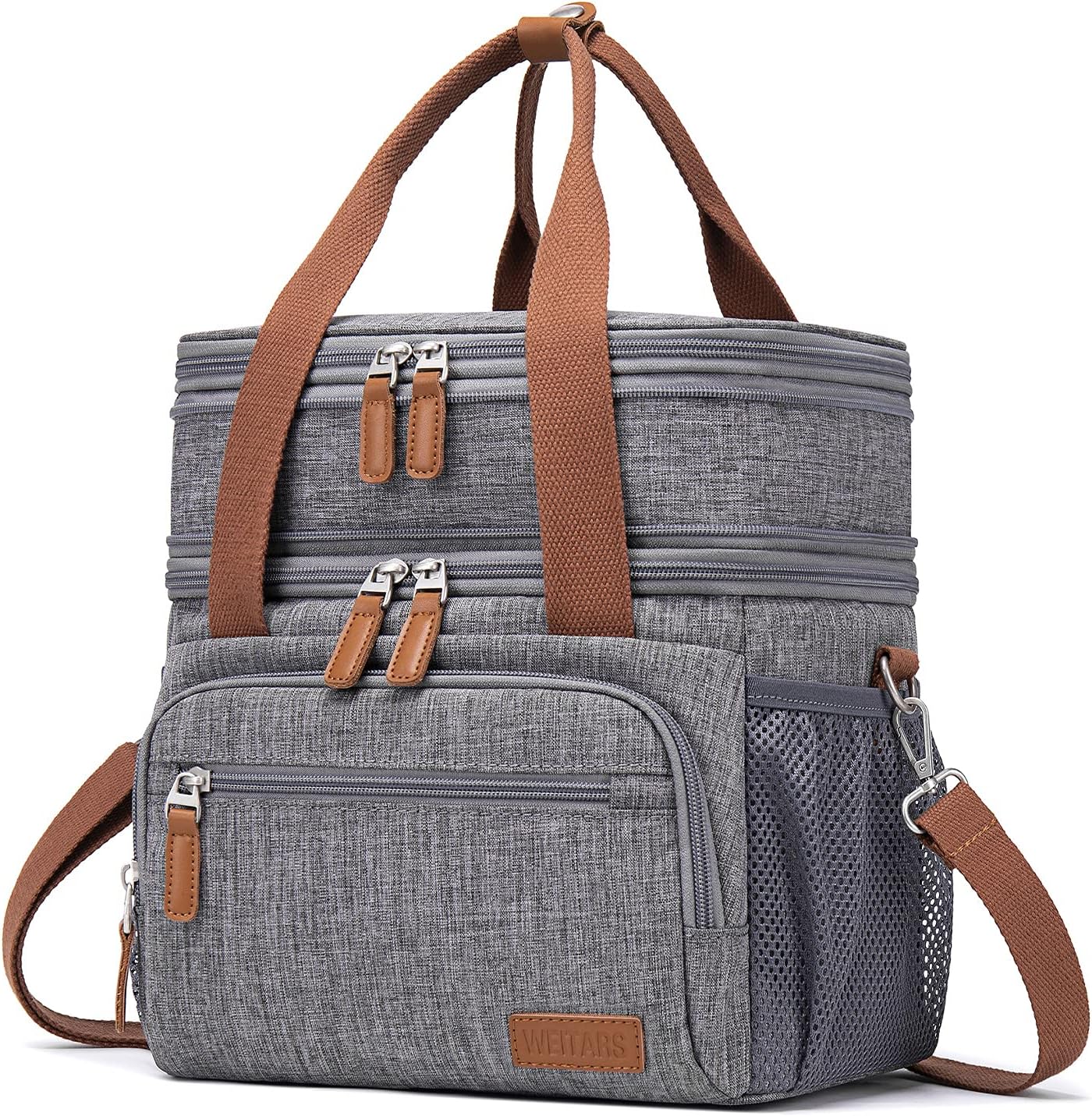 Weitars Lunch Bag for Women Men, Loncheras Para Mujer Dual Compartment ...