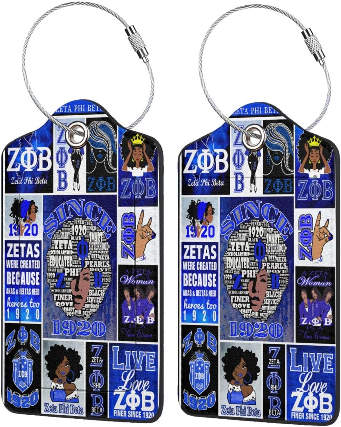 Amazon.com: Zeta Phi Sorority Paraphernalia Gifts Suitcase Luggage Tag Travel Tag Identifier ...