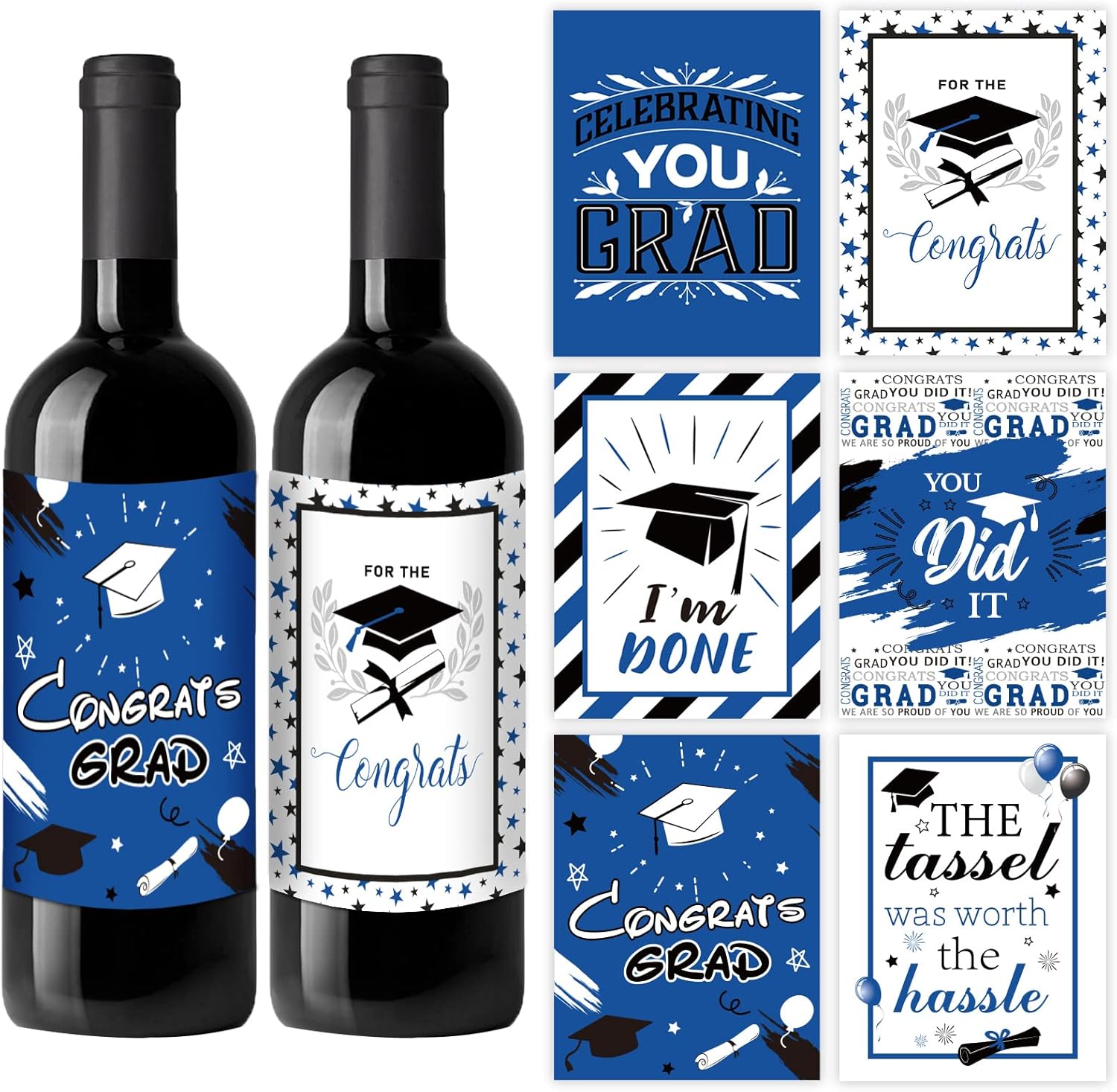 Amazon.com: Whaline 54Pcs Graduation Gift Wine Labels Congrats Grad ...
