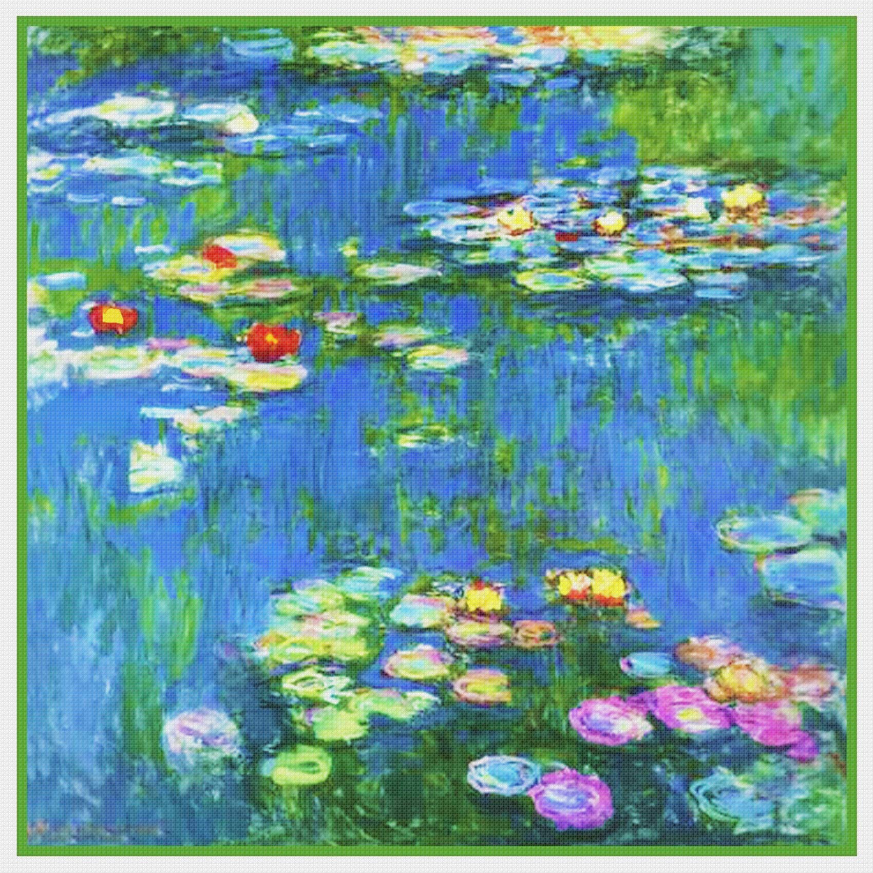 Impressionist Monet39s Water Lilies 1 Counted Cross Stitch