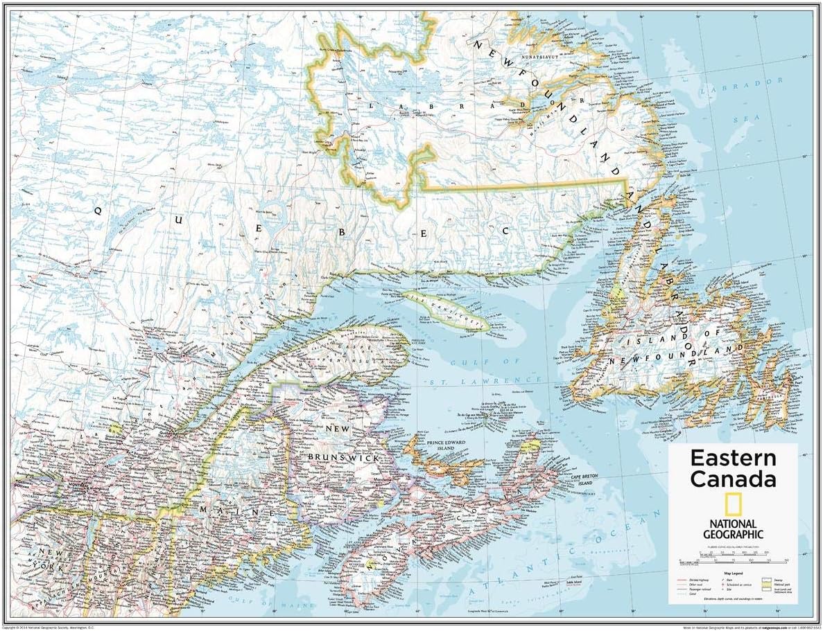 National Geographic: The Maritimes - Atlantic Canada - 28 x 22 inches ...