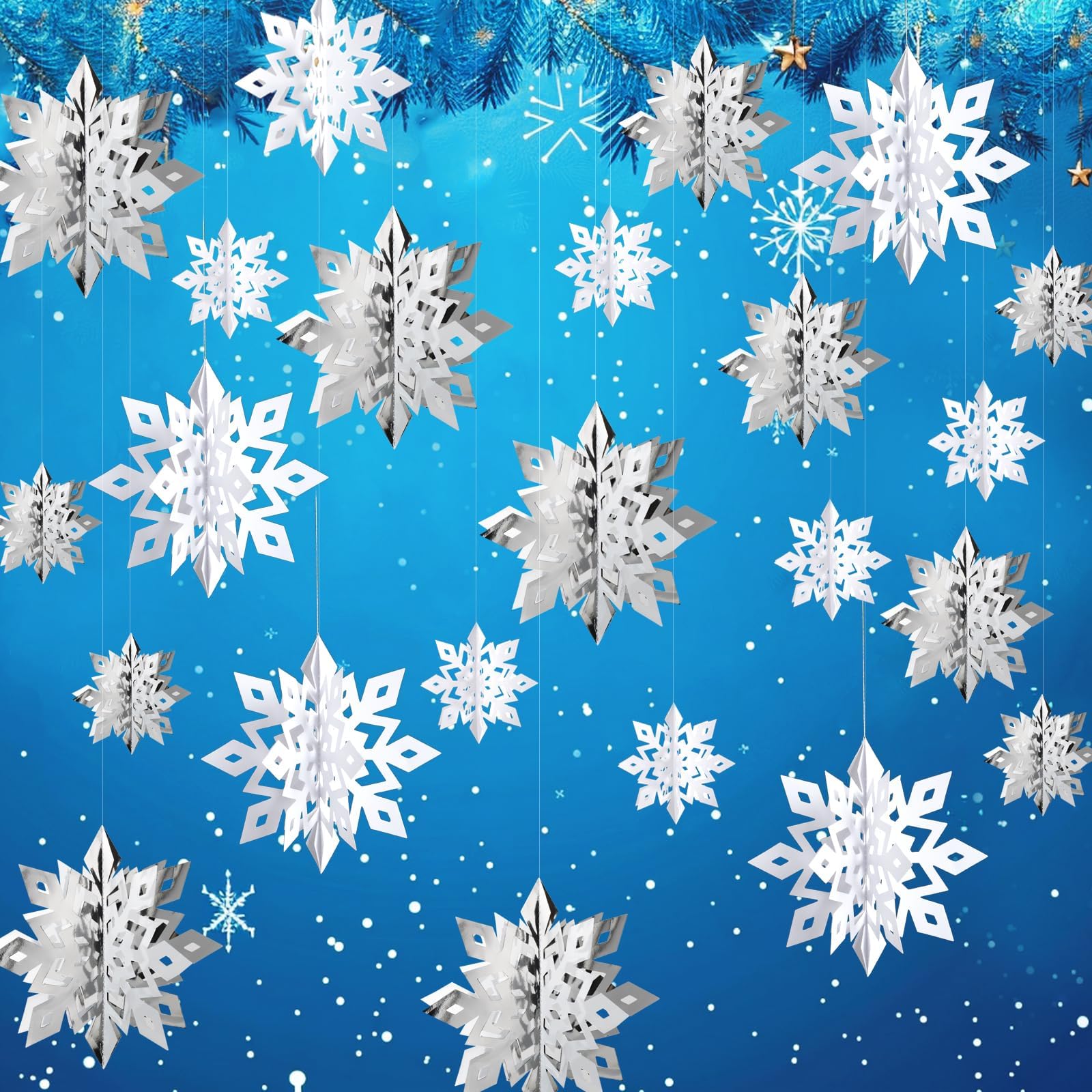 Amazon.com: OuMuaMua Winter Christmas Snowflake Decorations Indoor ...