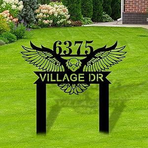 Amazon.com : Personalized Eagle Address Sign, Metal Sign with American ...