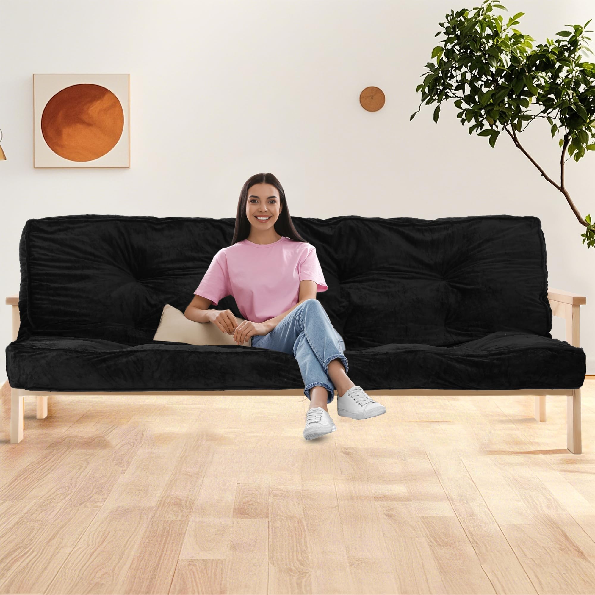 Amazon.com: MABOZOO 8 Inch Futon Mattress Full Size, Extra Thick Velvet ...