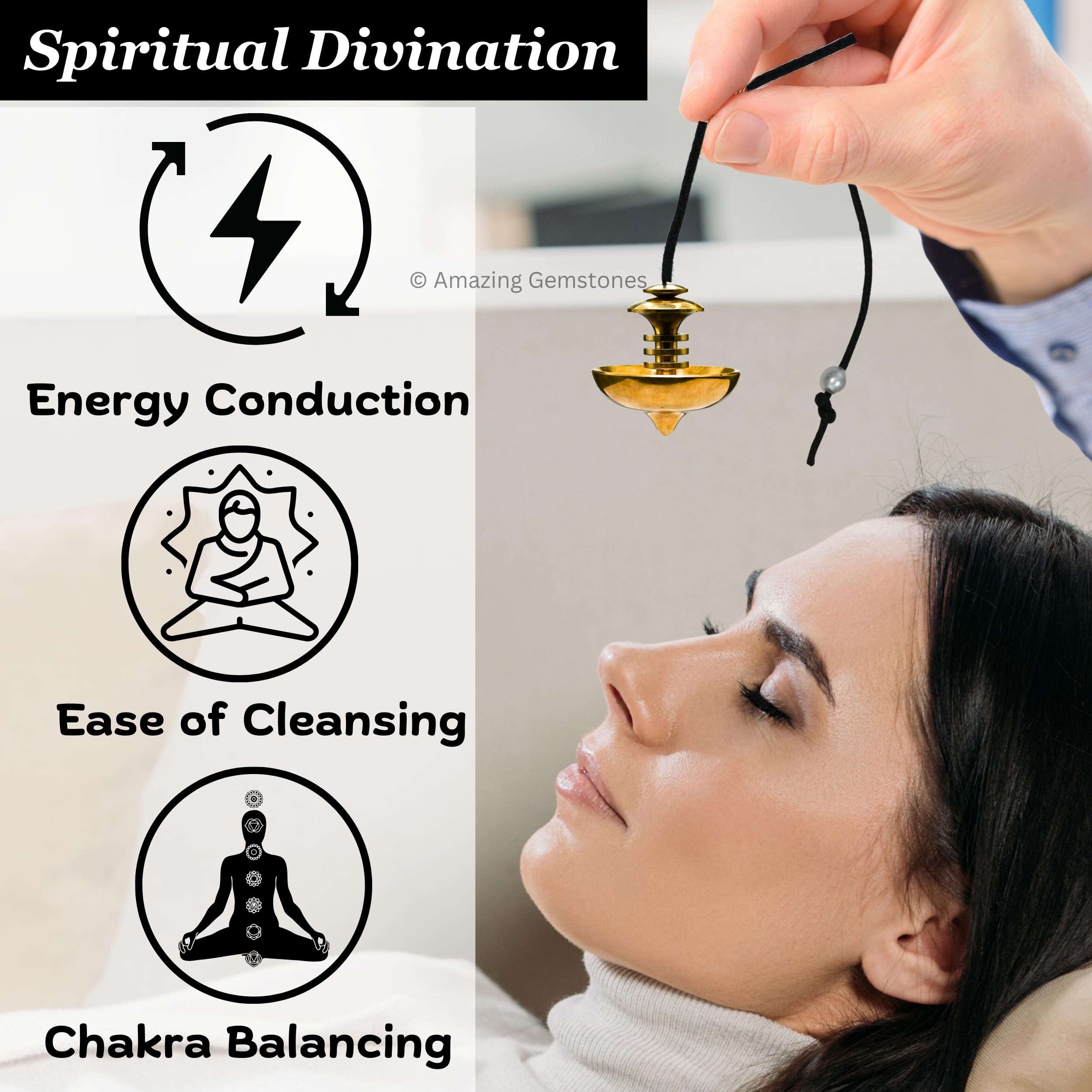 Snapklik.com : Amazing Gemstone Healing Metal Pendulums For Divination
