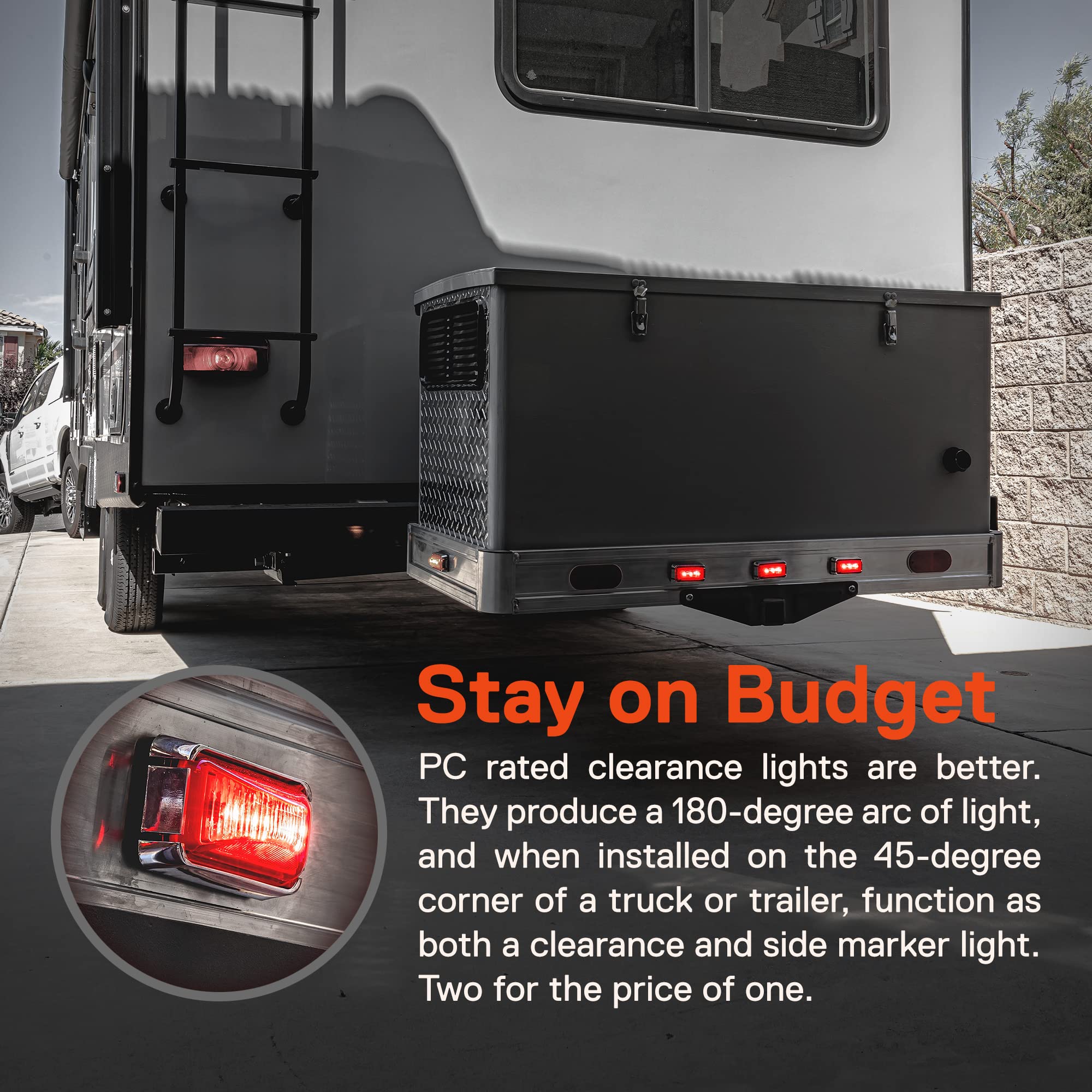 Snapklik.com : TRUE MODS 8pc 2.5" 2.5" Red LED Trailer Marker Light w ...