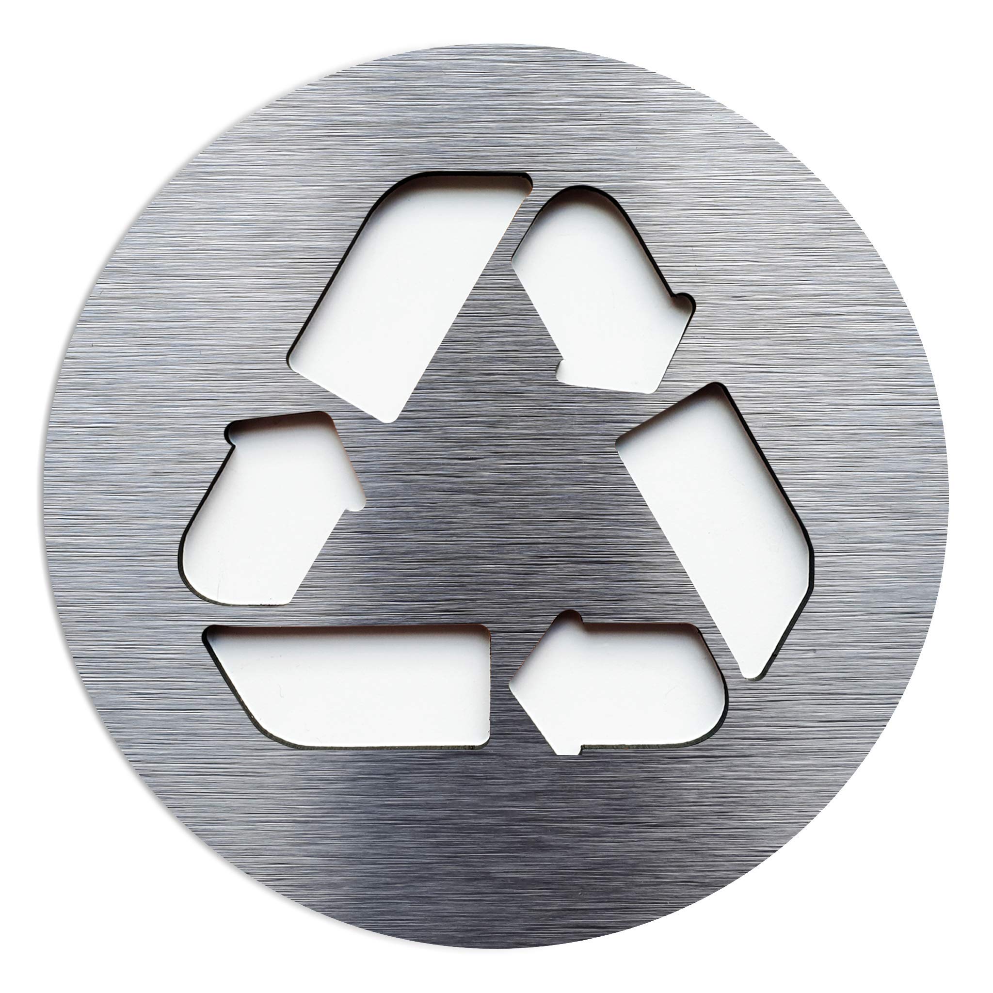 Bsydesign Aluminium Bronze Recycle Bin Sign Modern Square Trash Signage ...