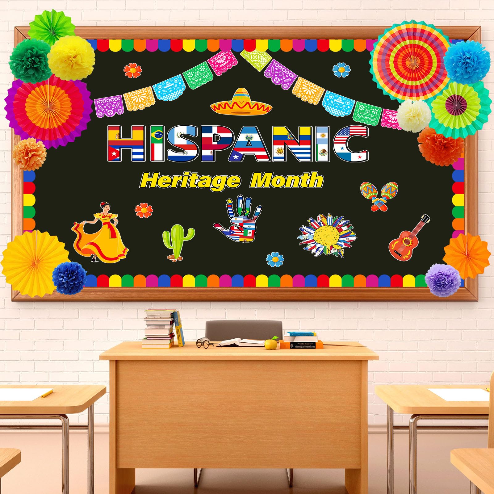 Amazon.com: Blosssound 65 Pcs Hispanic Heritage Month Bulletin Board ...