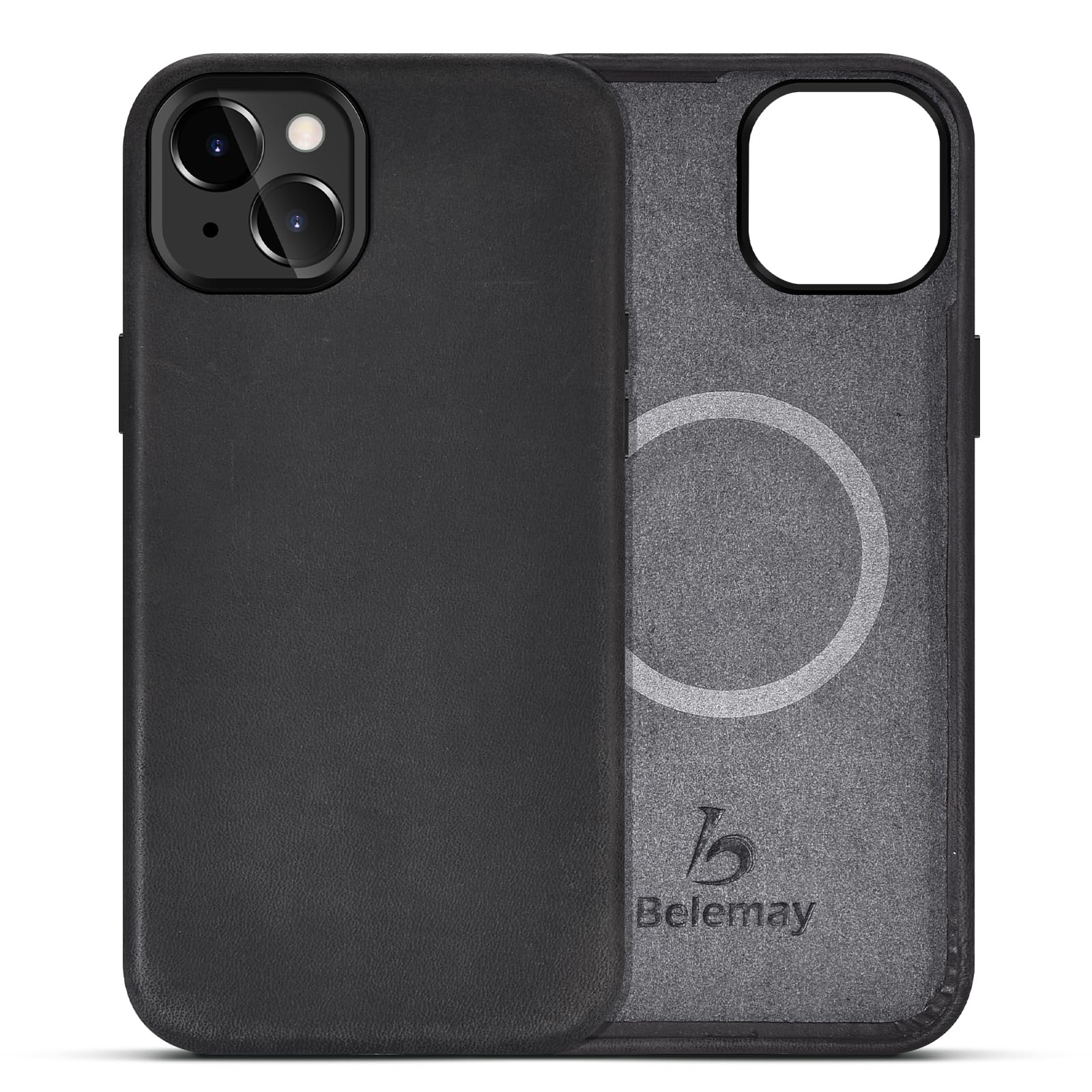 Amazon.com: Belemay Compatible with iPhone 15 Leather Case with Magsafe, Vintage Premium Crazy ...