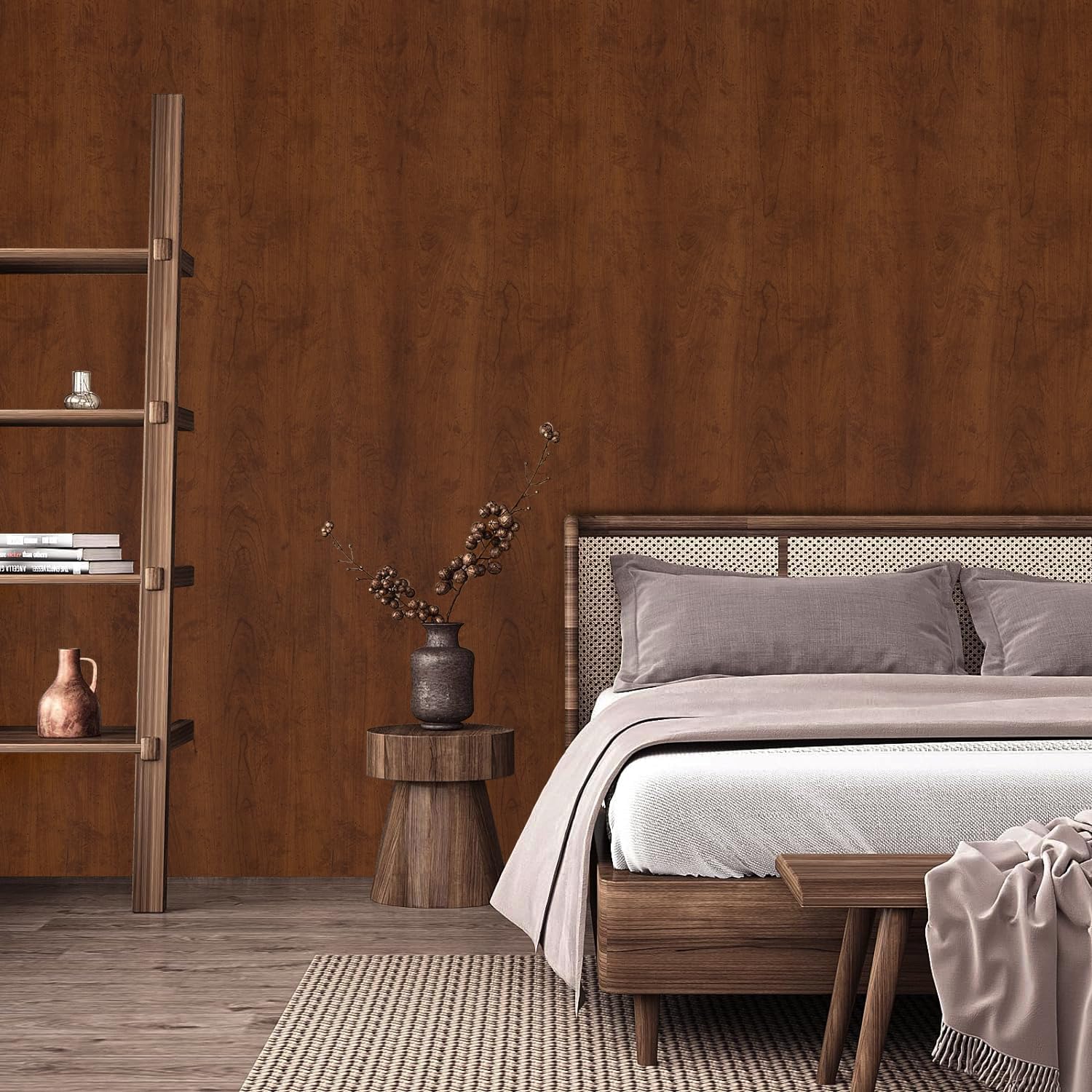 Snapklik.com : Wood Contact Paper, Red/Brown Wood Peel And Stick ...