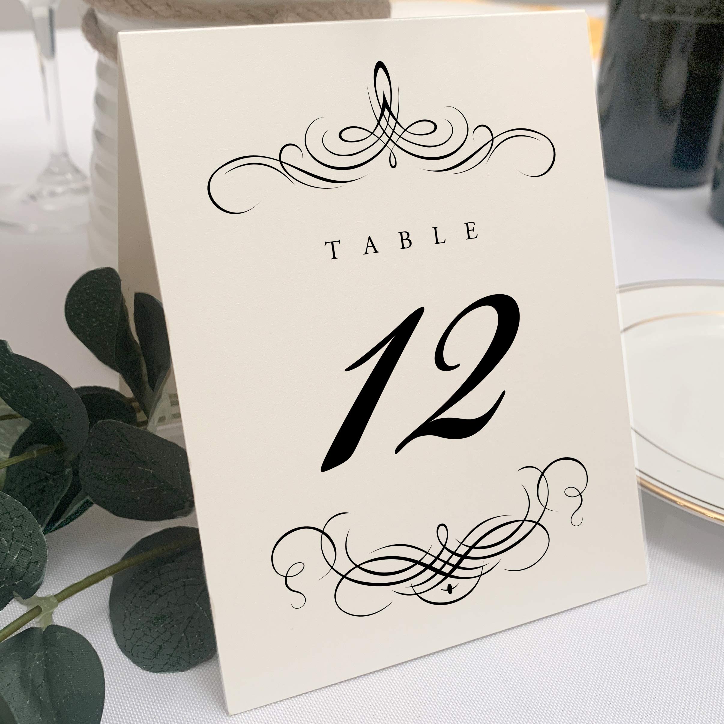 Amazon.com: Decadent Flourish Wedding Table Numbers (Select Color ...