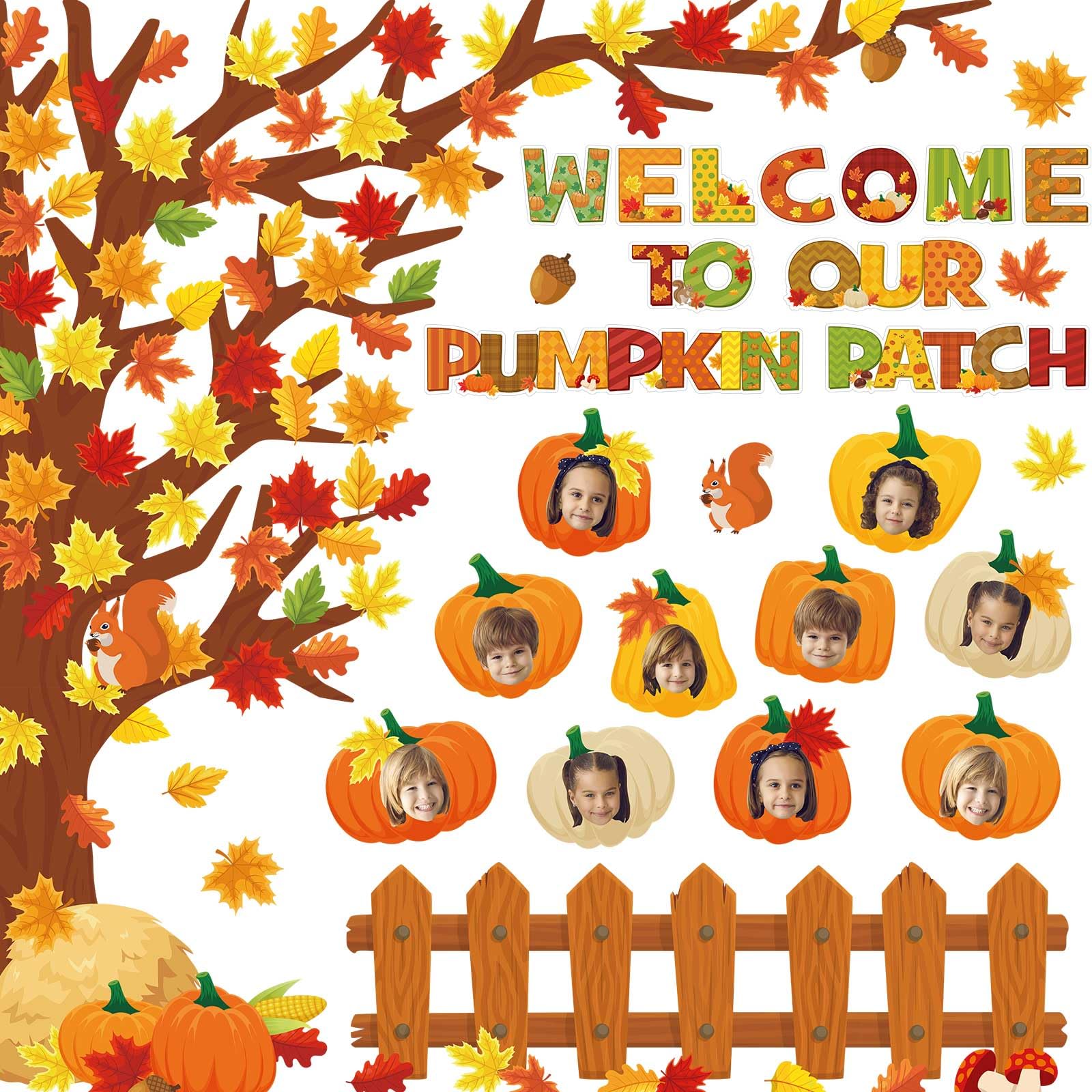 Snapklik.com : Pasimy Fall Bulletin Board Decorations Set Pumpkin ...