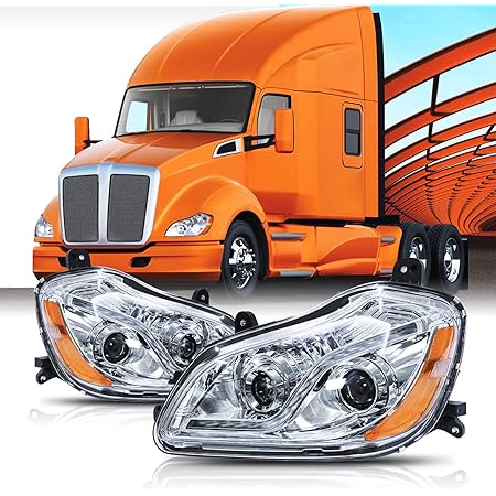 Amazon.com: Kenworth T680 Headlights Headlamps Left Driver and Right ...