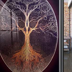 Amazon.com: Blackout Window Film Tree of Life Window Film Sun Blocking ...