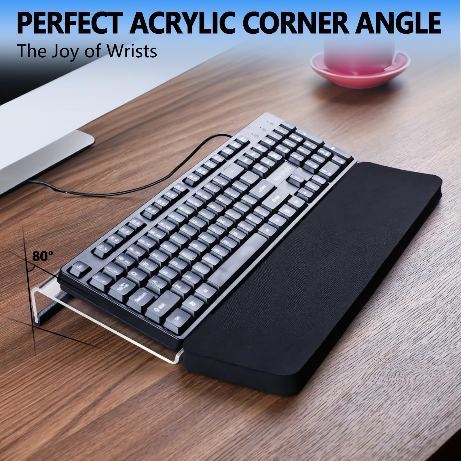 Snapklik.com : Clear Keyboard Wrist Rest And Keyboard Stand Set ...