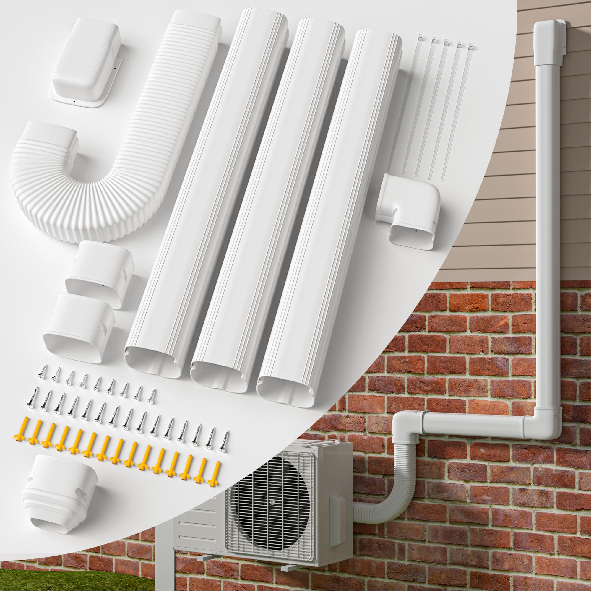 Amazon.com: WEETALL 4'' 13Ft Mini Split Line Set Cover with Flexible ...