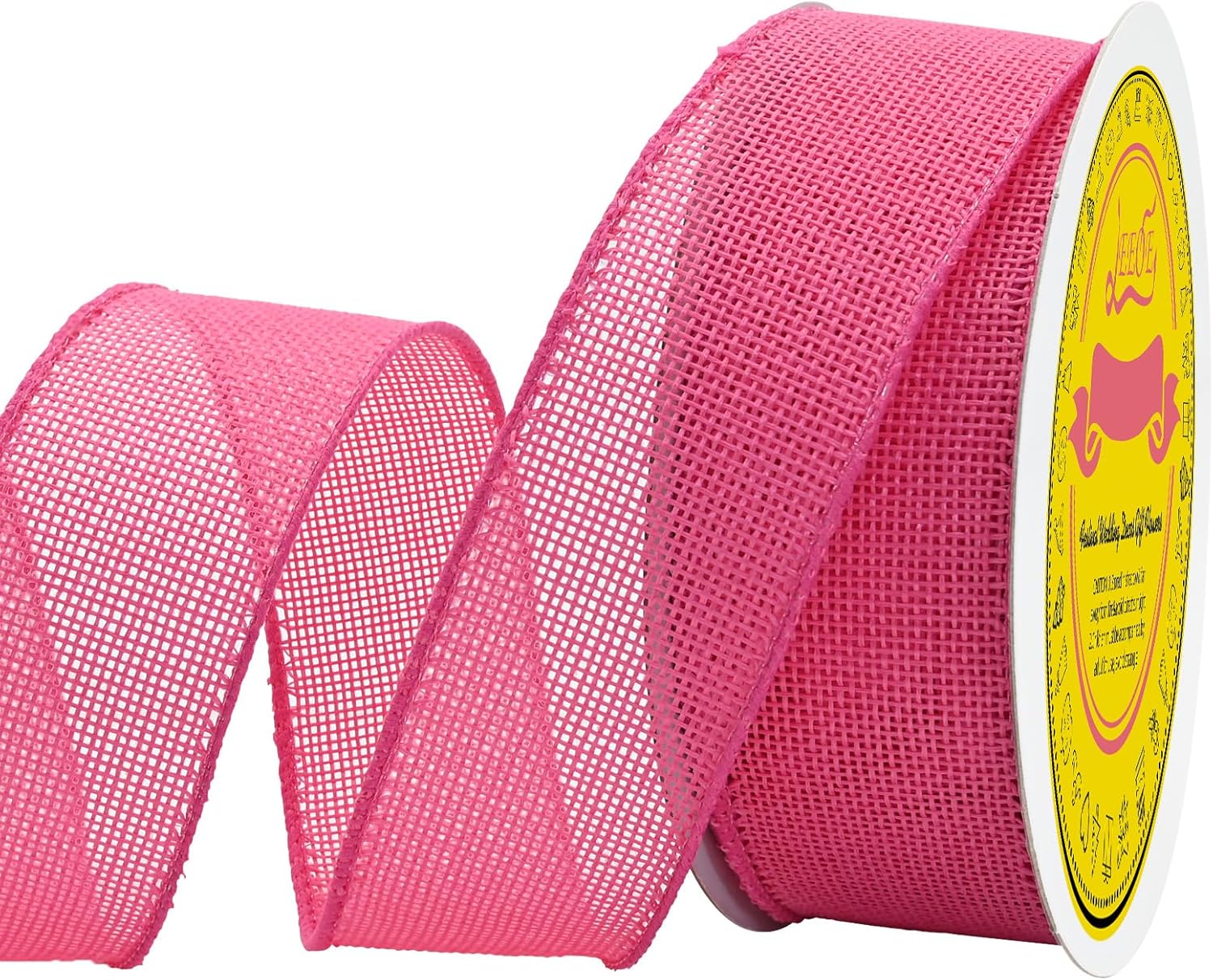 Amazon.com: LEEQE Hot Pink Burlap Ribbon 1-1/2 Inch x 10 Yard Hot Pink ...