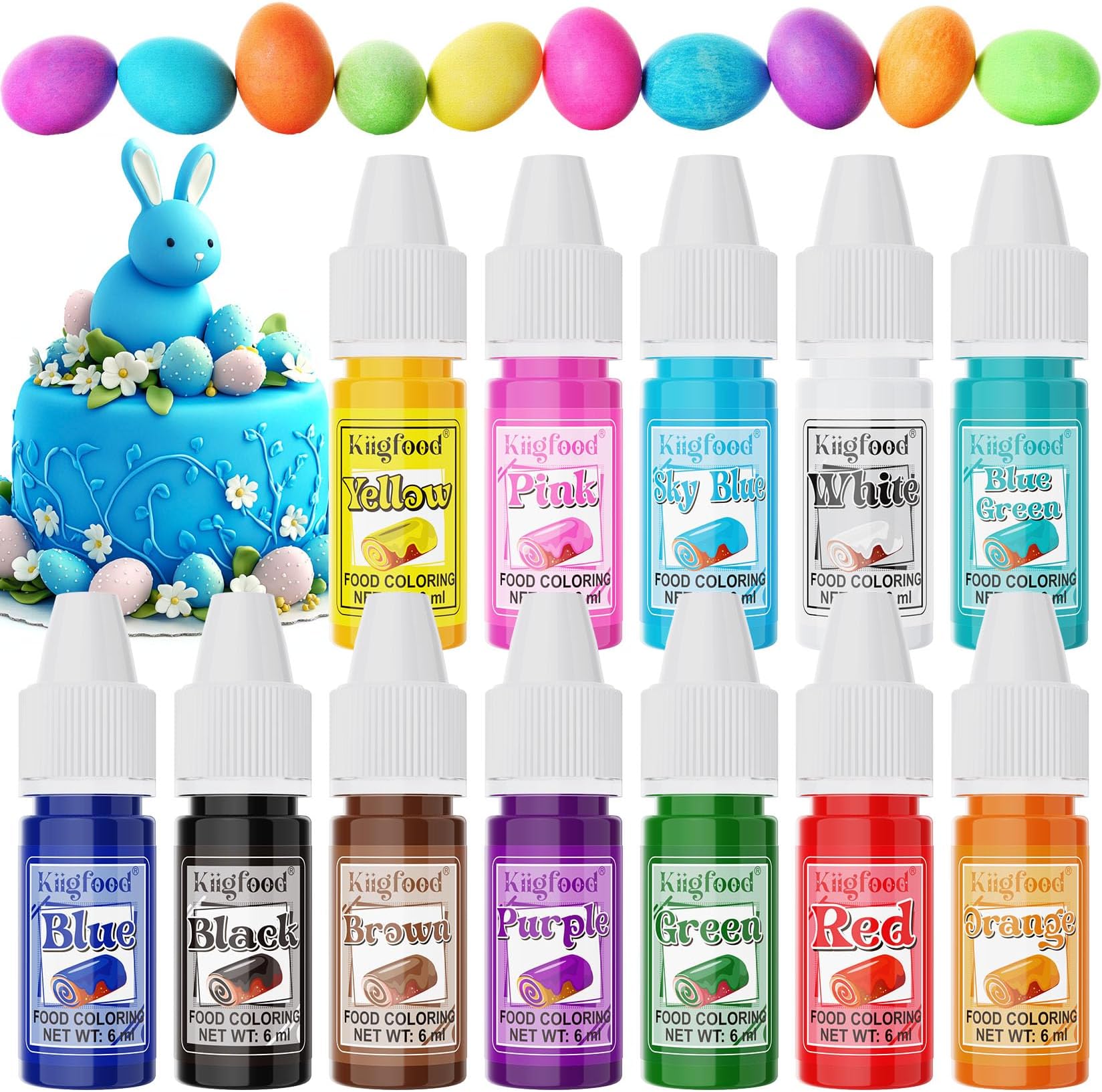 Amazon.com : Food Coloring Liquid - Kiigfood 12 Colors Concentrated ...