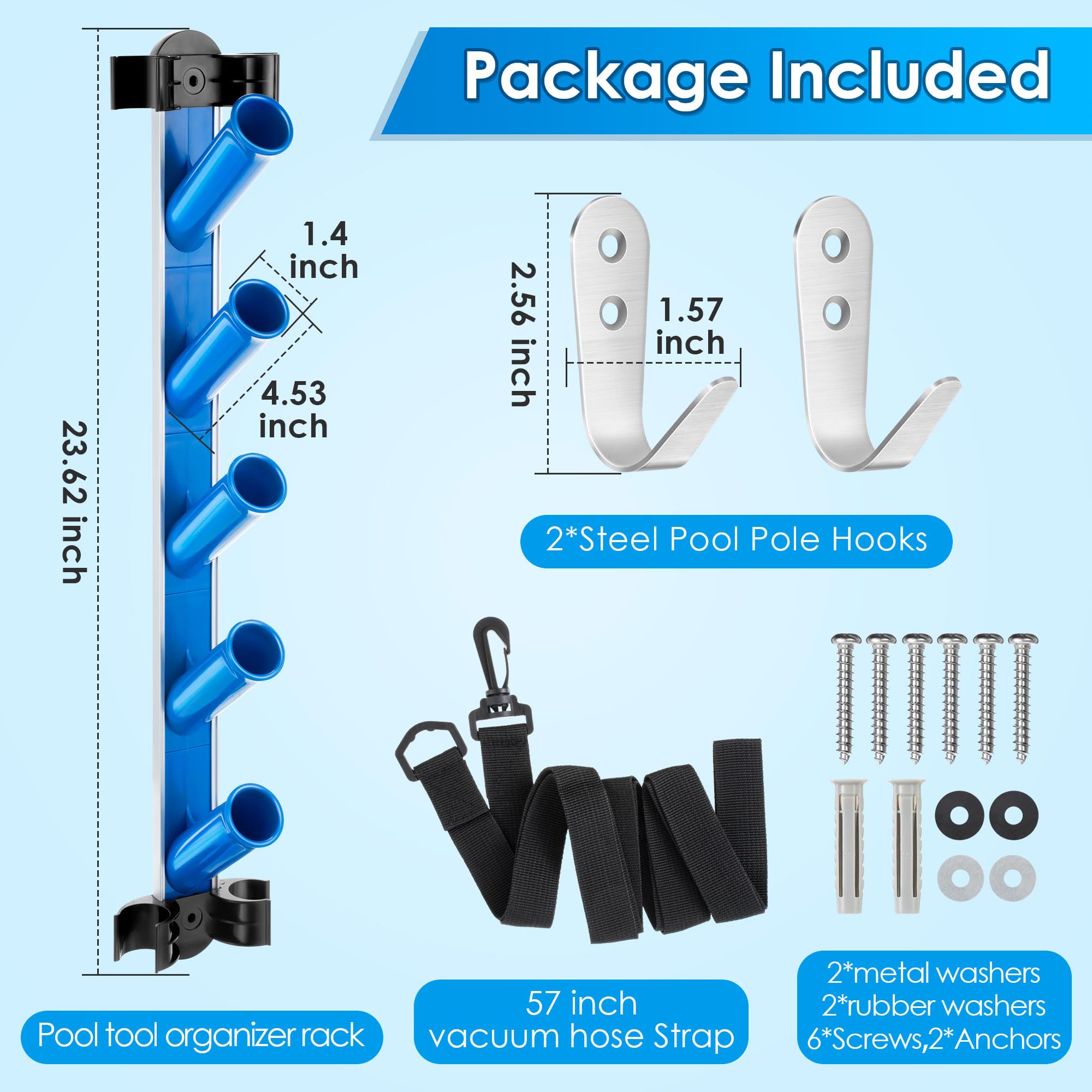 Swimming Pool Accessories Holder, Pool Cleaning Accessory Organizer and ...