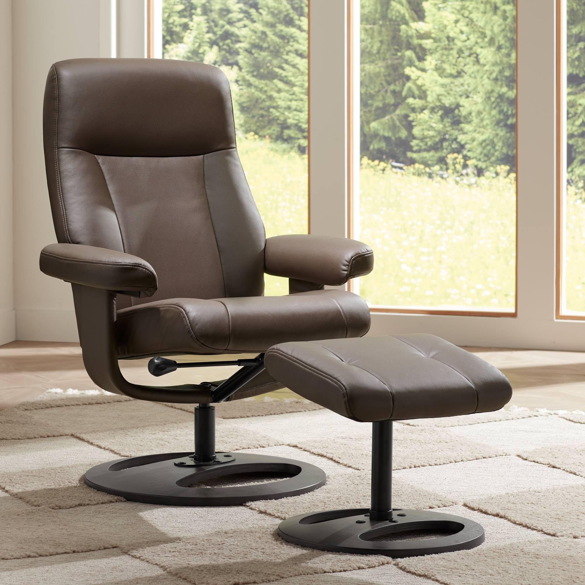 Amazon.com: BenchMaster Peregrine Charcoal Faux Leather Recliner Chair ...