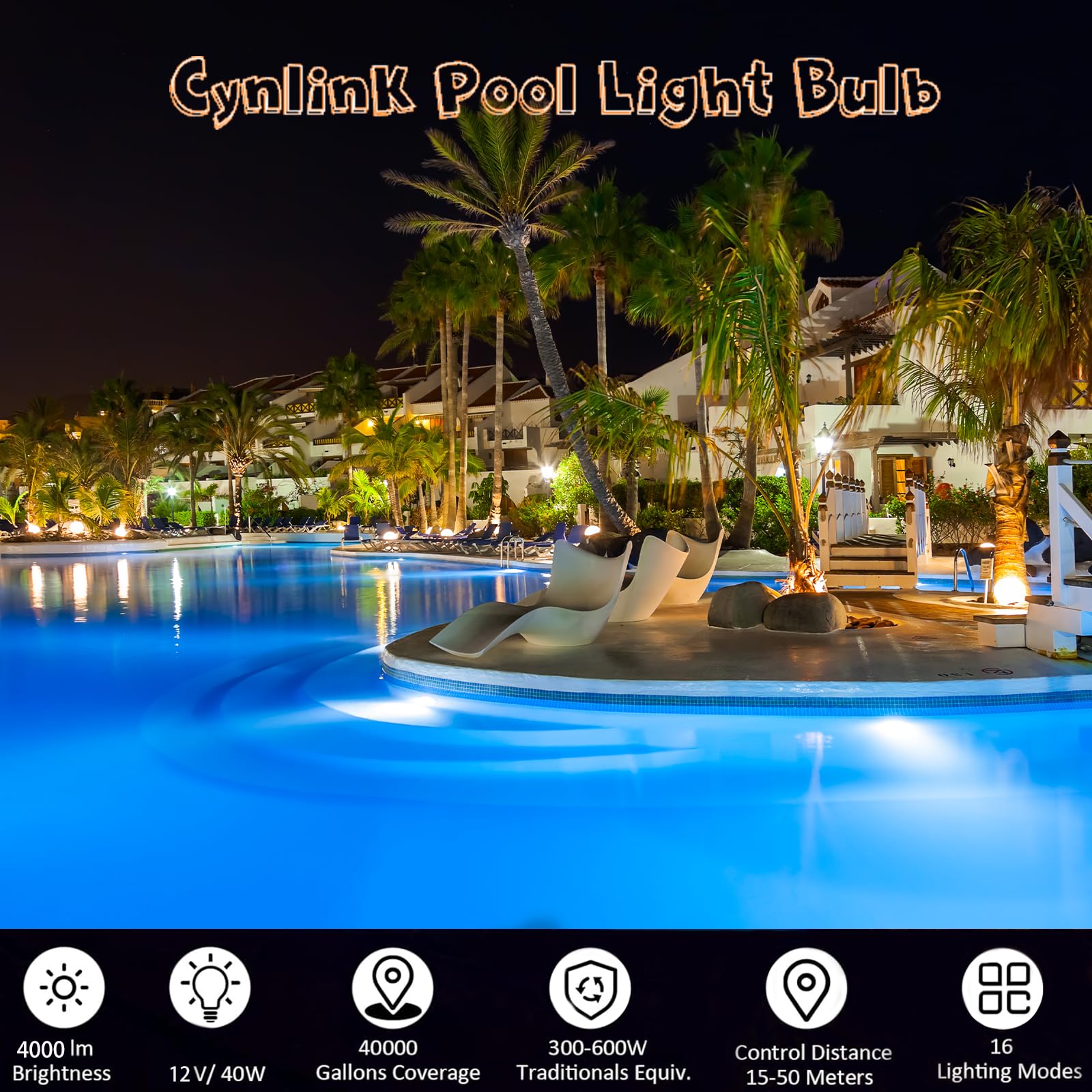 Snapklik.com : Pool Light Blub, 12V 40W RGB Color Changing LED Pool ...