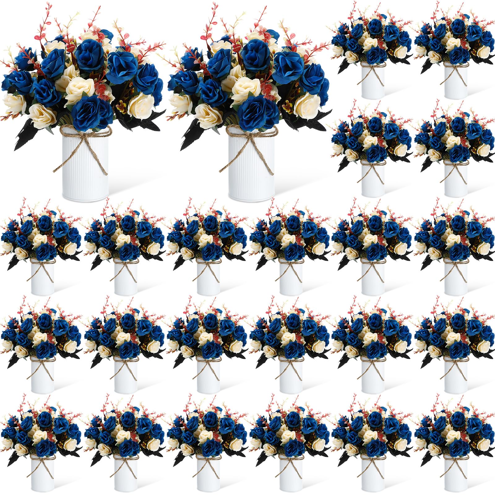 Amazon.com: Domensi 24 Sets Dining Table Centerpiece Artificial Flowers ...