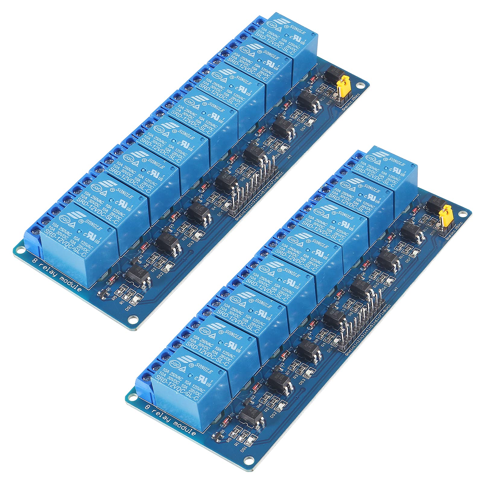Snapklik.com : AITRIP 2PCS 8 Channel DC 12V Relay Module