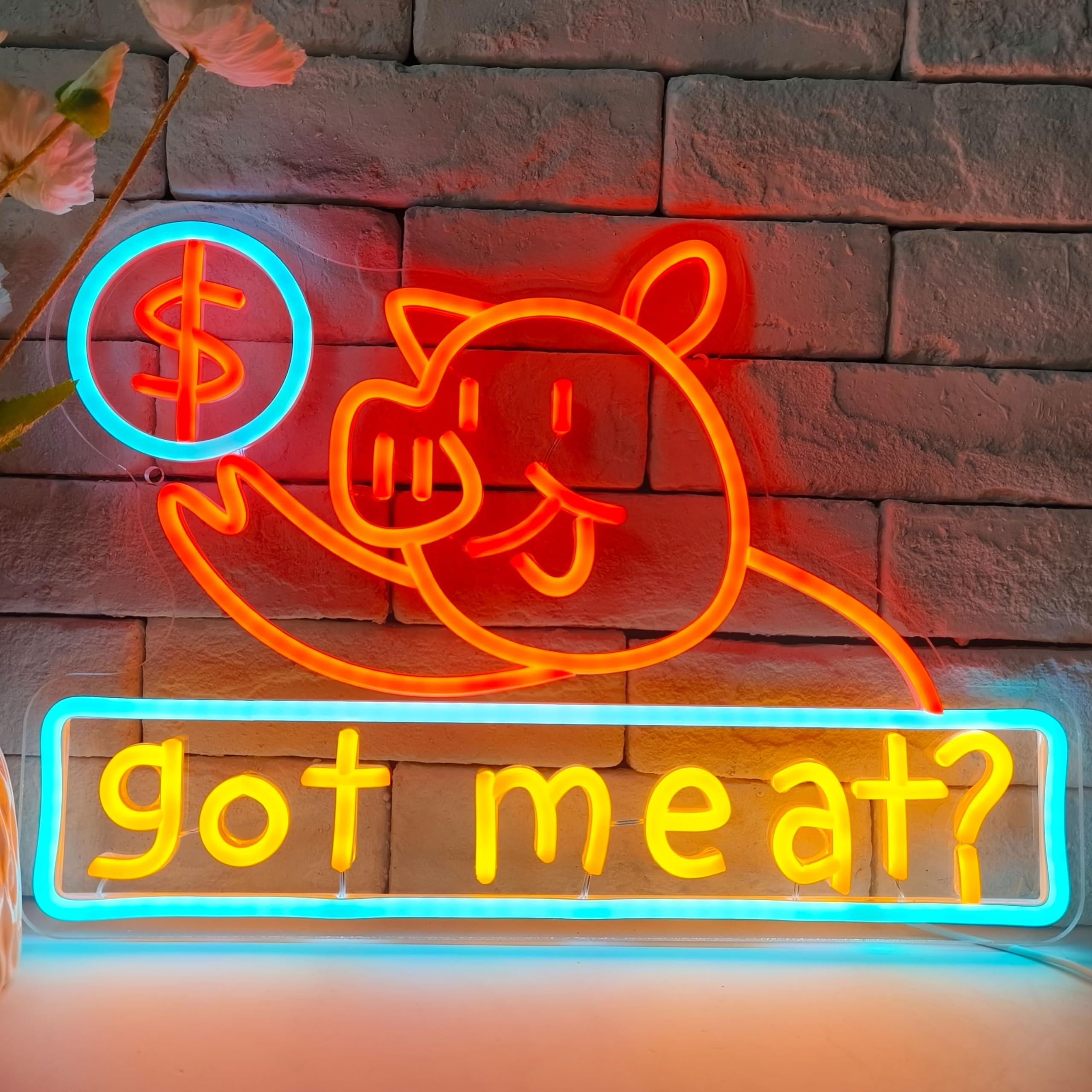 Amazon.com : Got Meat Neon Lights for Wall Art Decor, Dimmable Neon ...