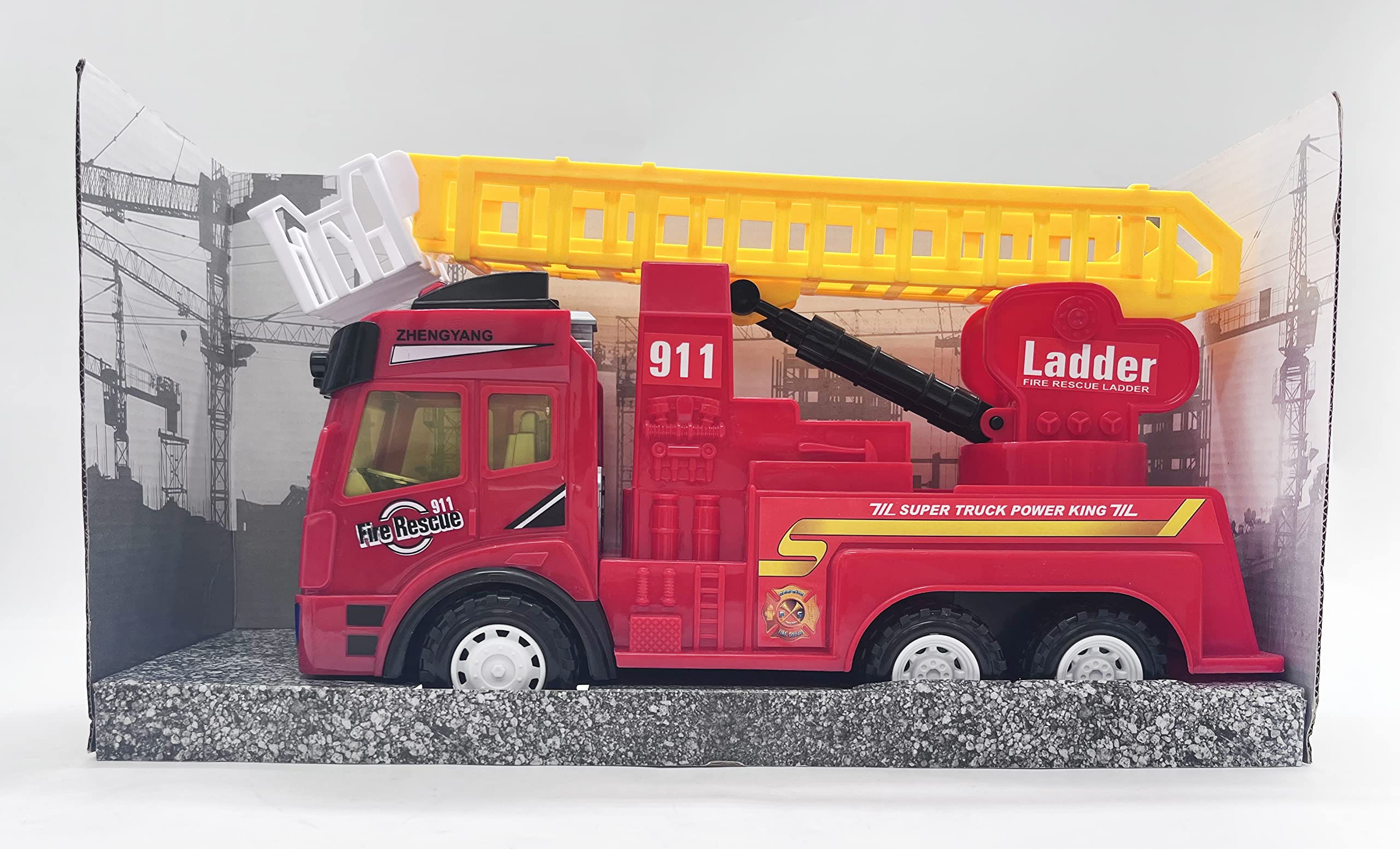 Flex Fire Engine Toys for 3 Year Olds, Kids Fire Truck Extending Ladder ...