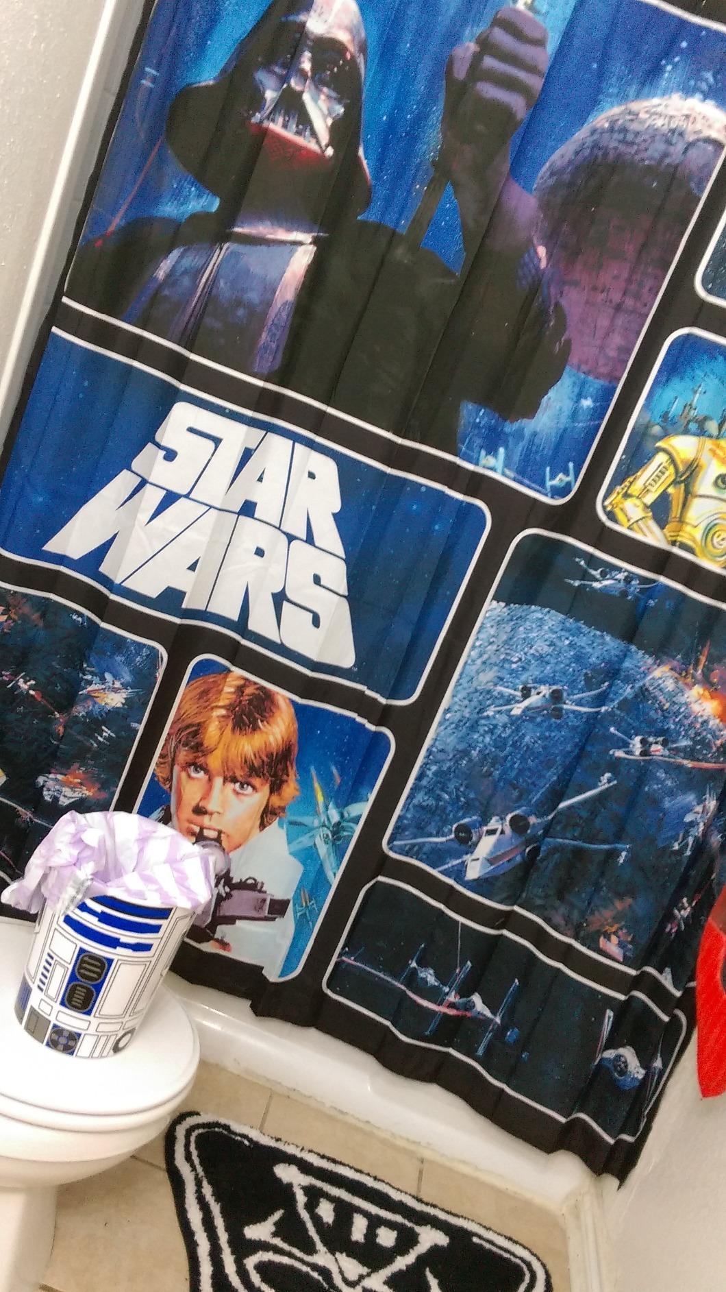 Amazon.com: Star Wars Classic Saga 72" x 72" Fabric Shower Curtain With ...