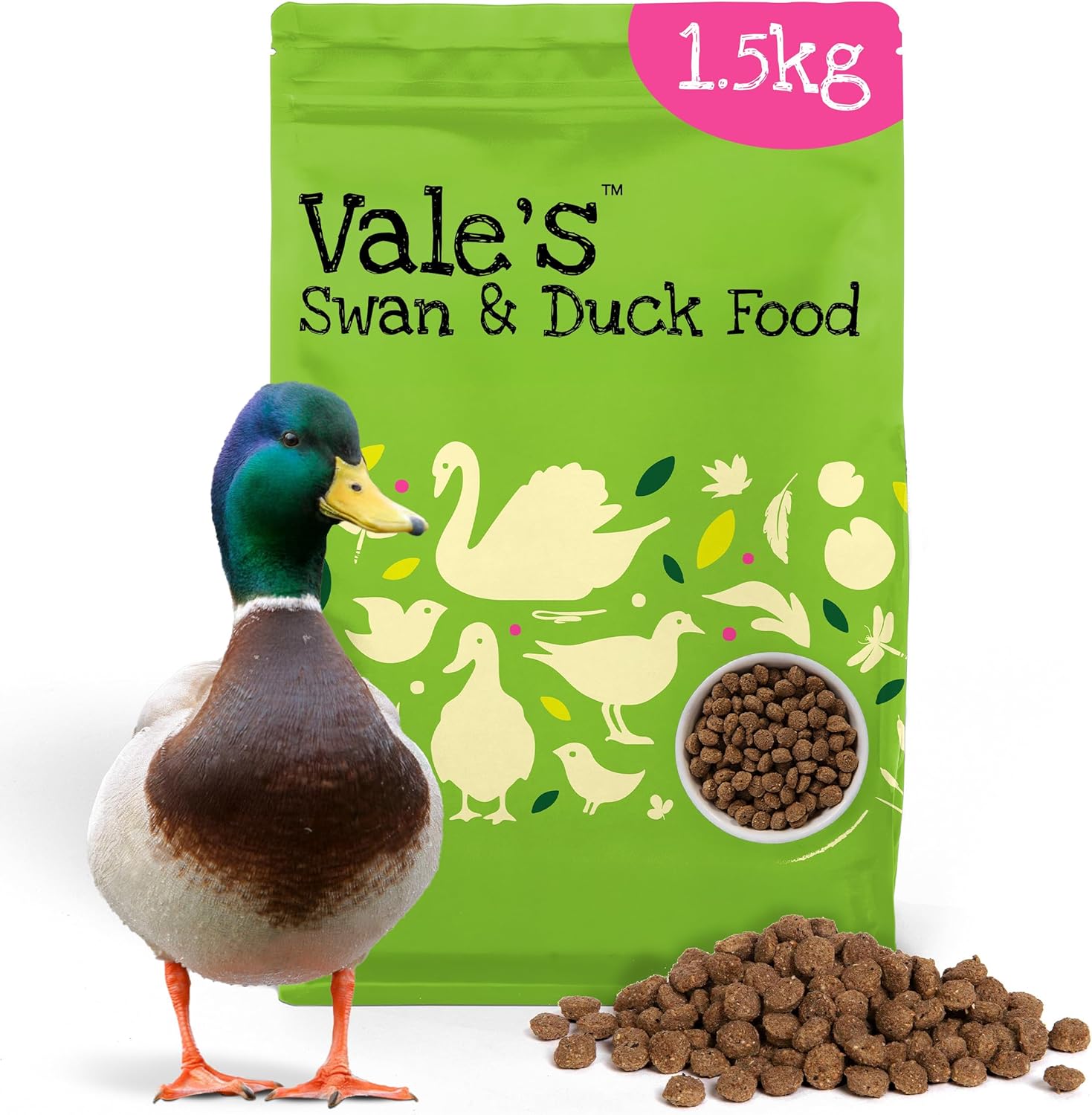 Vale’s™ Swan & Duck Food 1.5kg – Floating Feed for Wild Ducks ...