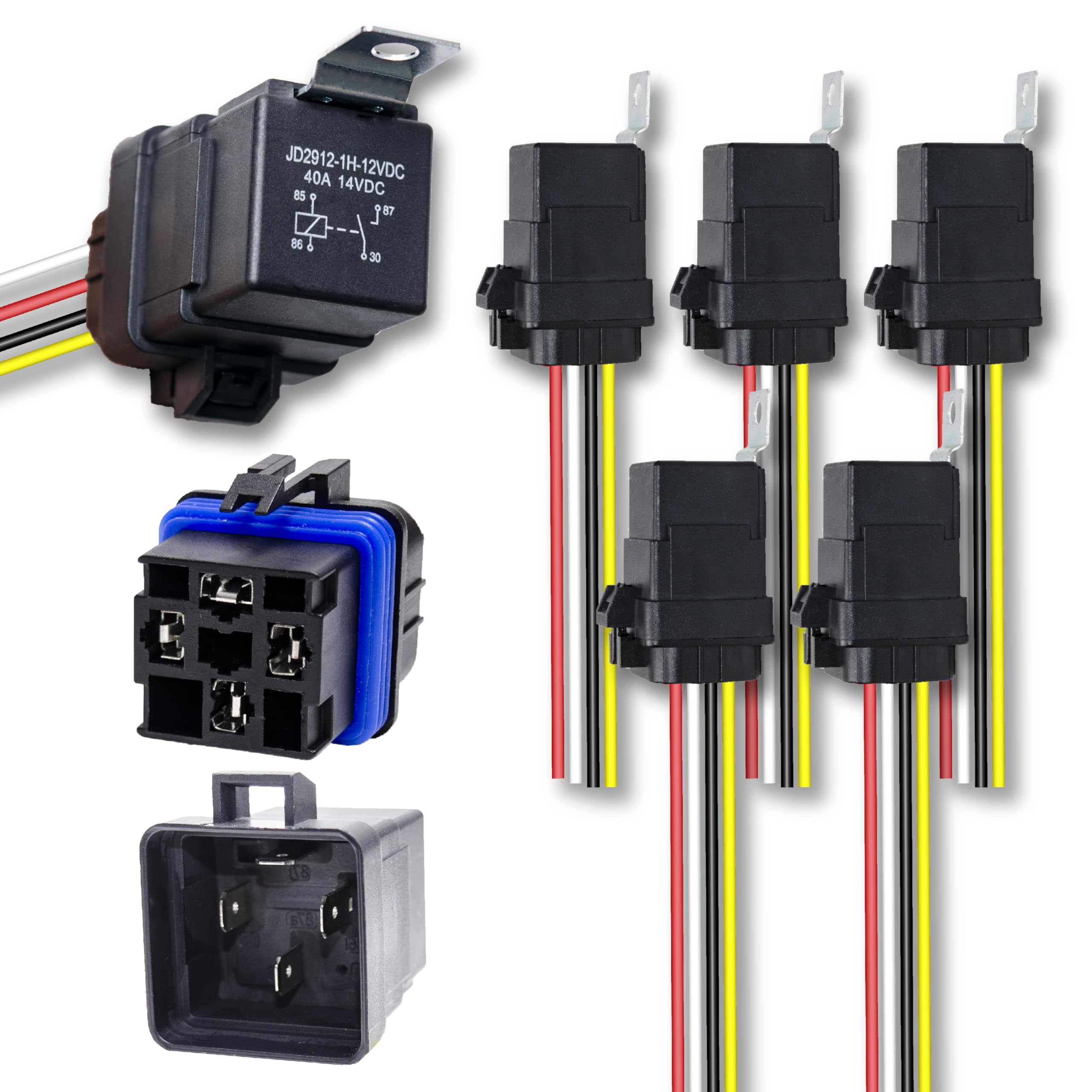 12v 40a Automotive Relay With Harness Waterproof 5 Pin Relays ...