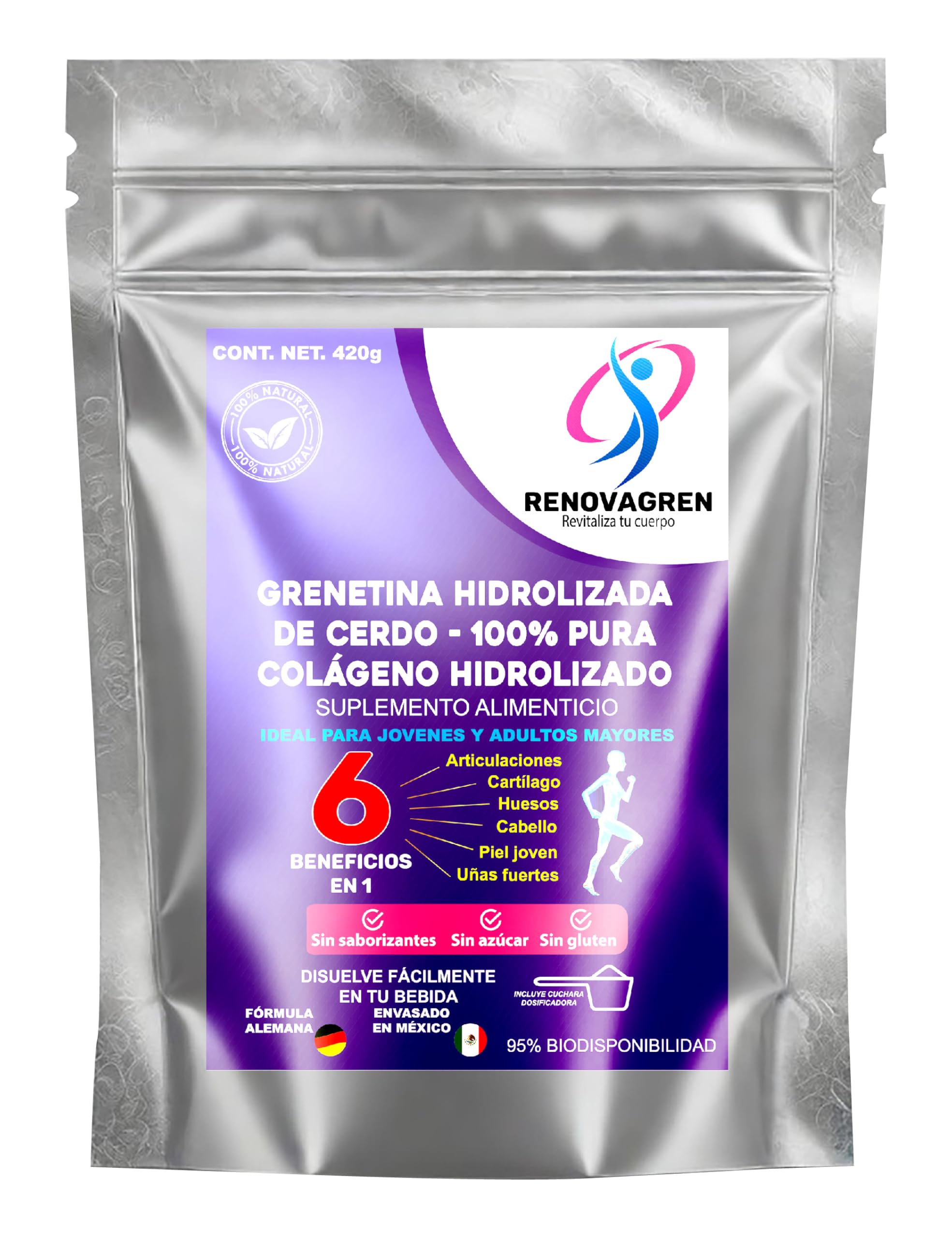 Grenetina Hidrolizada De Cerdo Alemana 100 Pura Colágeno Hidrolizado