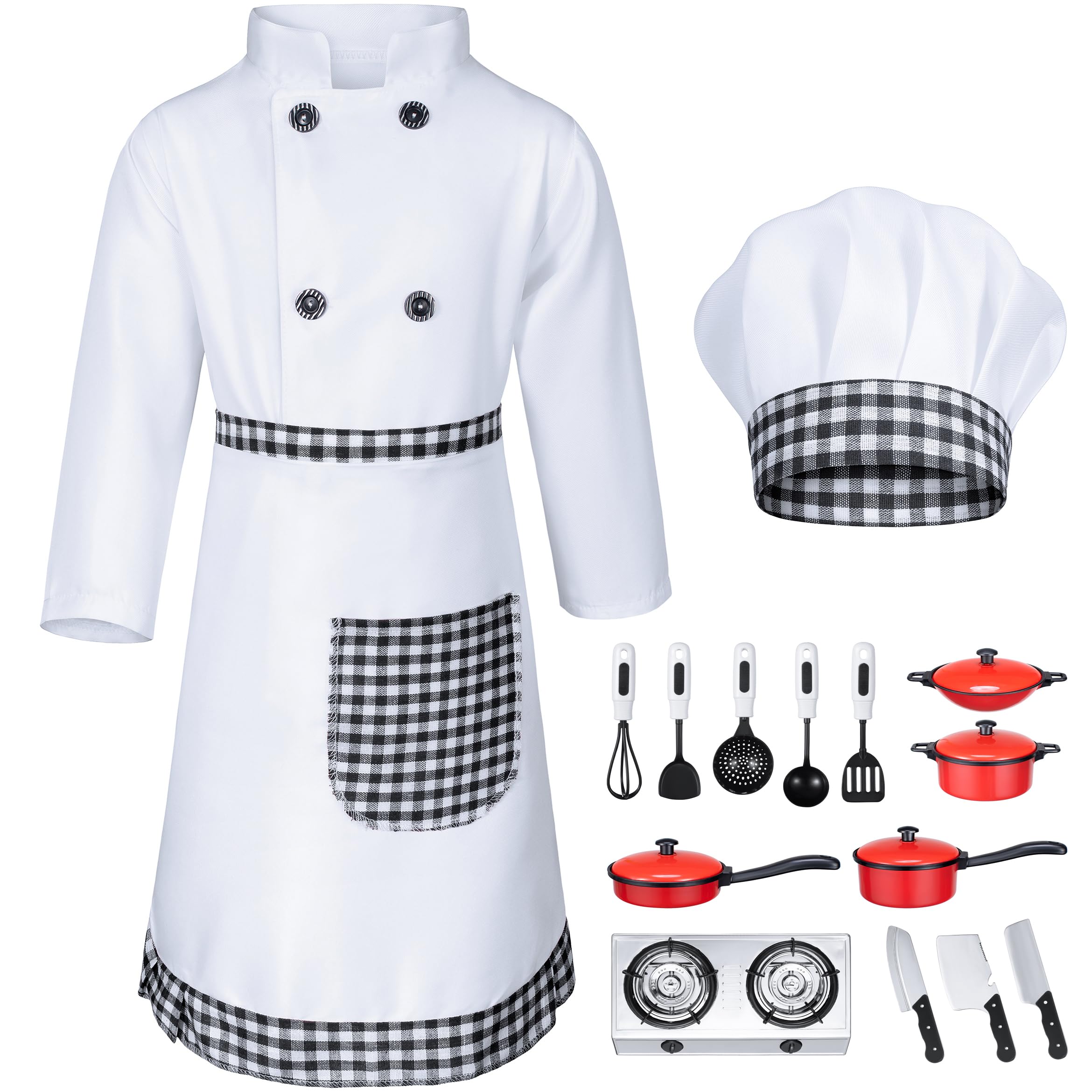 KAIPUTE Disfraz de chef para niños y niñas, cocina, fiesta, cosplay, 3 ...