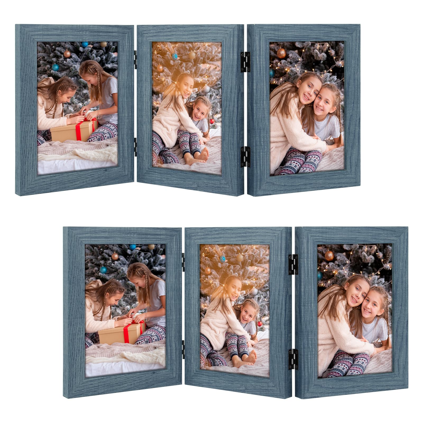 Amazon.com - Frametory 5x7 Triple Picture Frames, Trifold Photos Frame ...